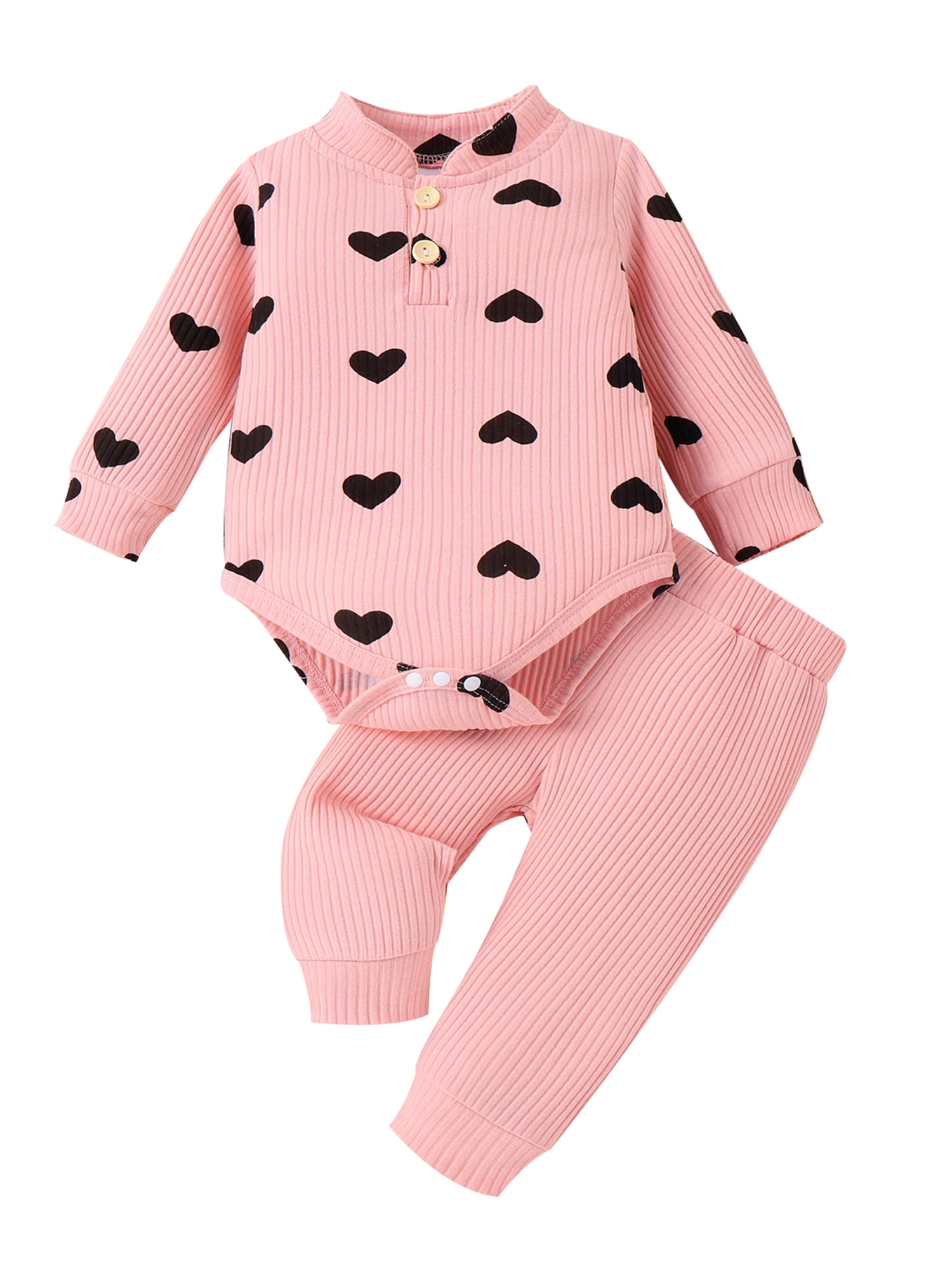 Suealasg Baby Girl Valentine's Day Outfits Clothes Toddler Girls Long Sleeve Mock Neck Heart ...