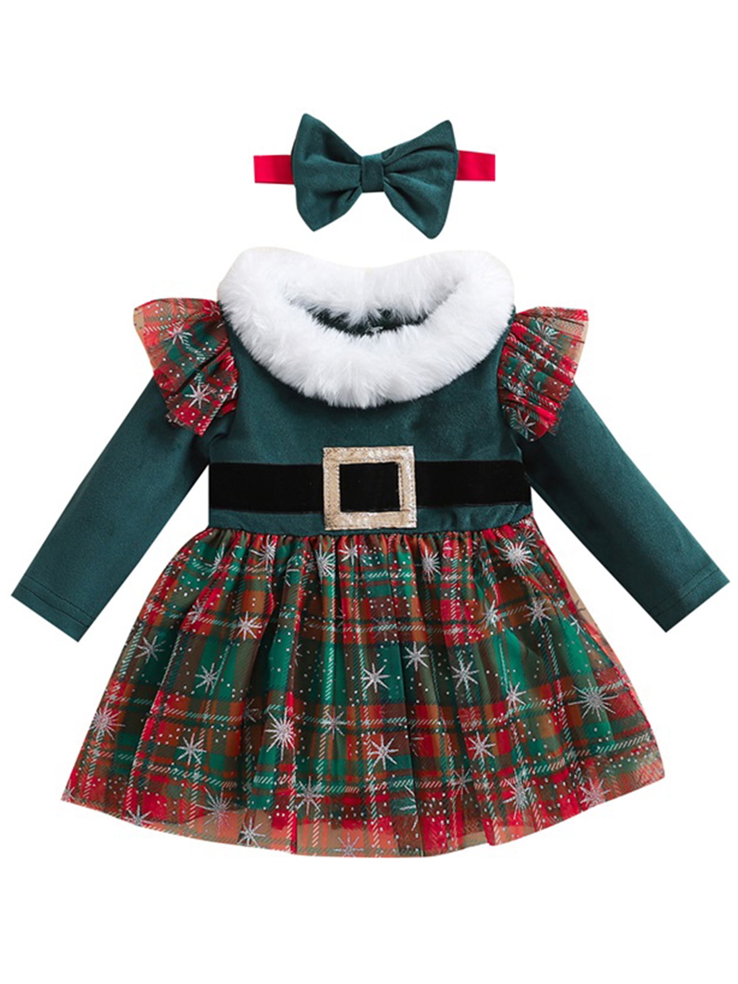 Suealasg Baby Girls 2Pcs Christmas Clothes 3 6 12 18 24 Months Infant Girls Long Sleeve Tulle ...