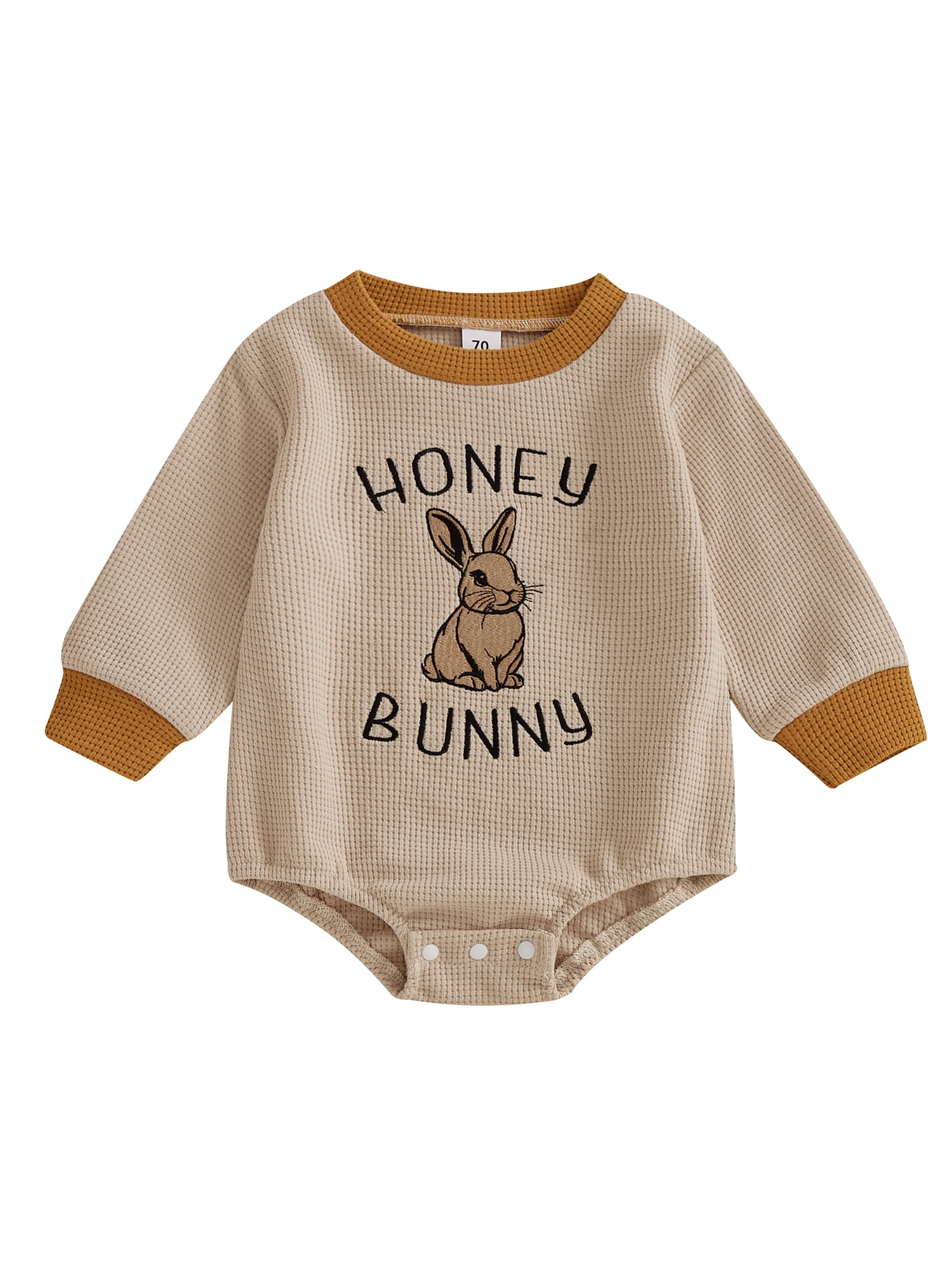 Suealasg Baby Girls Boys Sweatshirts Rompers Infant Easter Clothes Rabbit Letter Embroidery Long ...