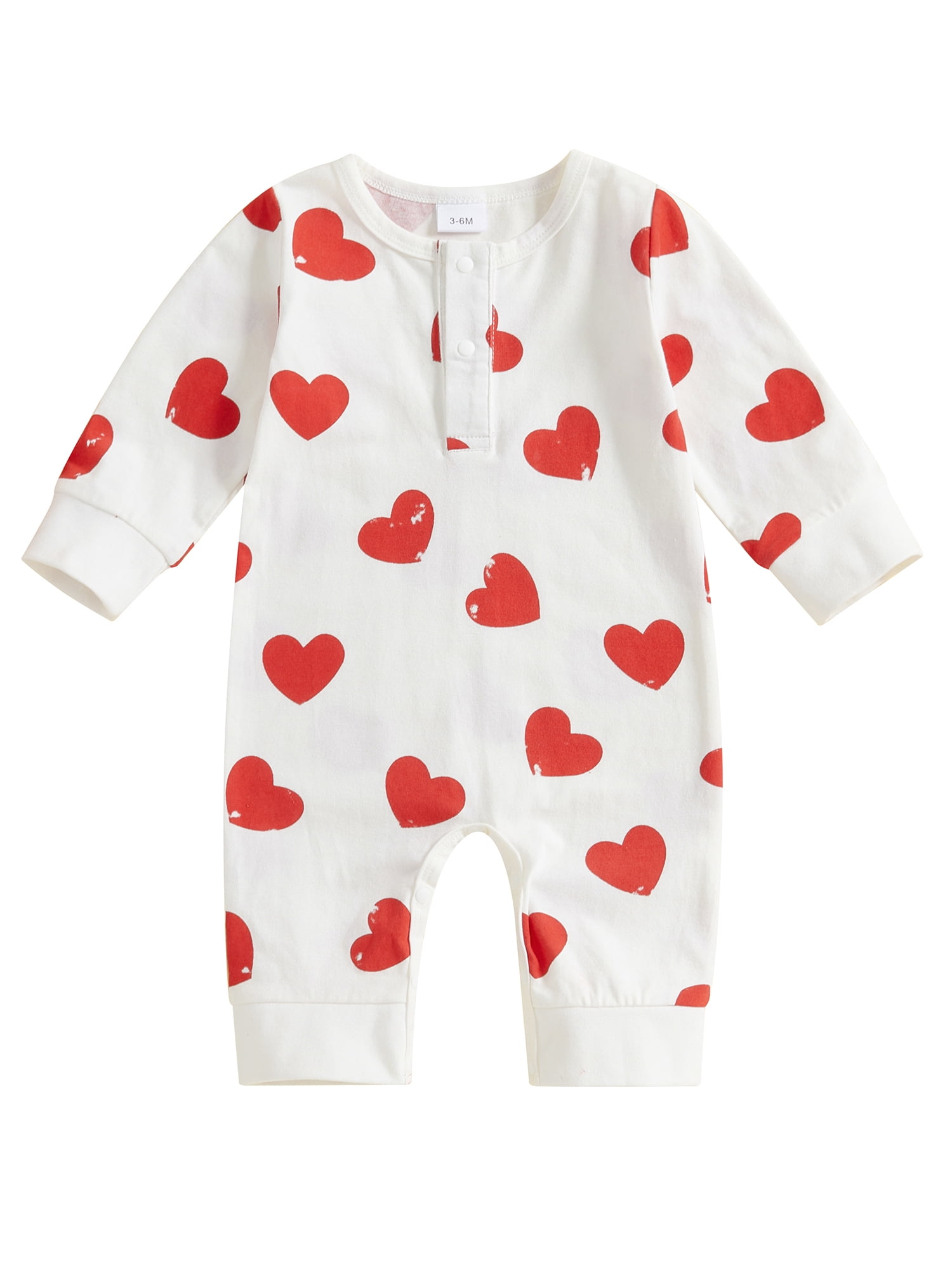 Suealasg Baby Girls Boys Valentine's Day Clothes Newborn Spring Fall Footed Romper Bodysuits 3 6 ...