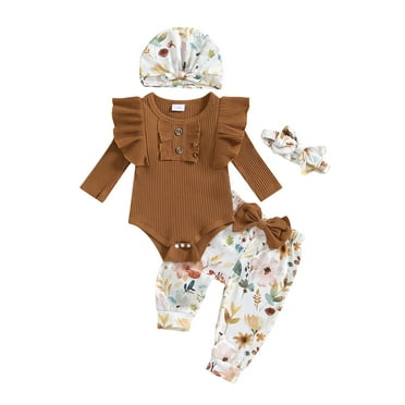 Newborn Infant Baby Girls Outfits Set Clothes Tops Romper Floral Pants Leggings - Walmart.com