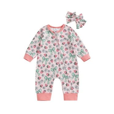 Disney Princess Baby Girls Long Sleeves Rompers Naia Graphic and Polka ...