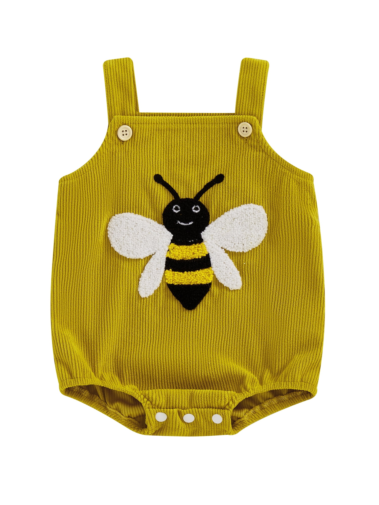 Suealasg Baby Romper, Sleeveless Embroidery Ladybug Bee Fruit Mushroom ...