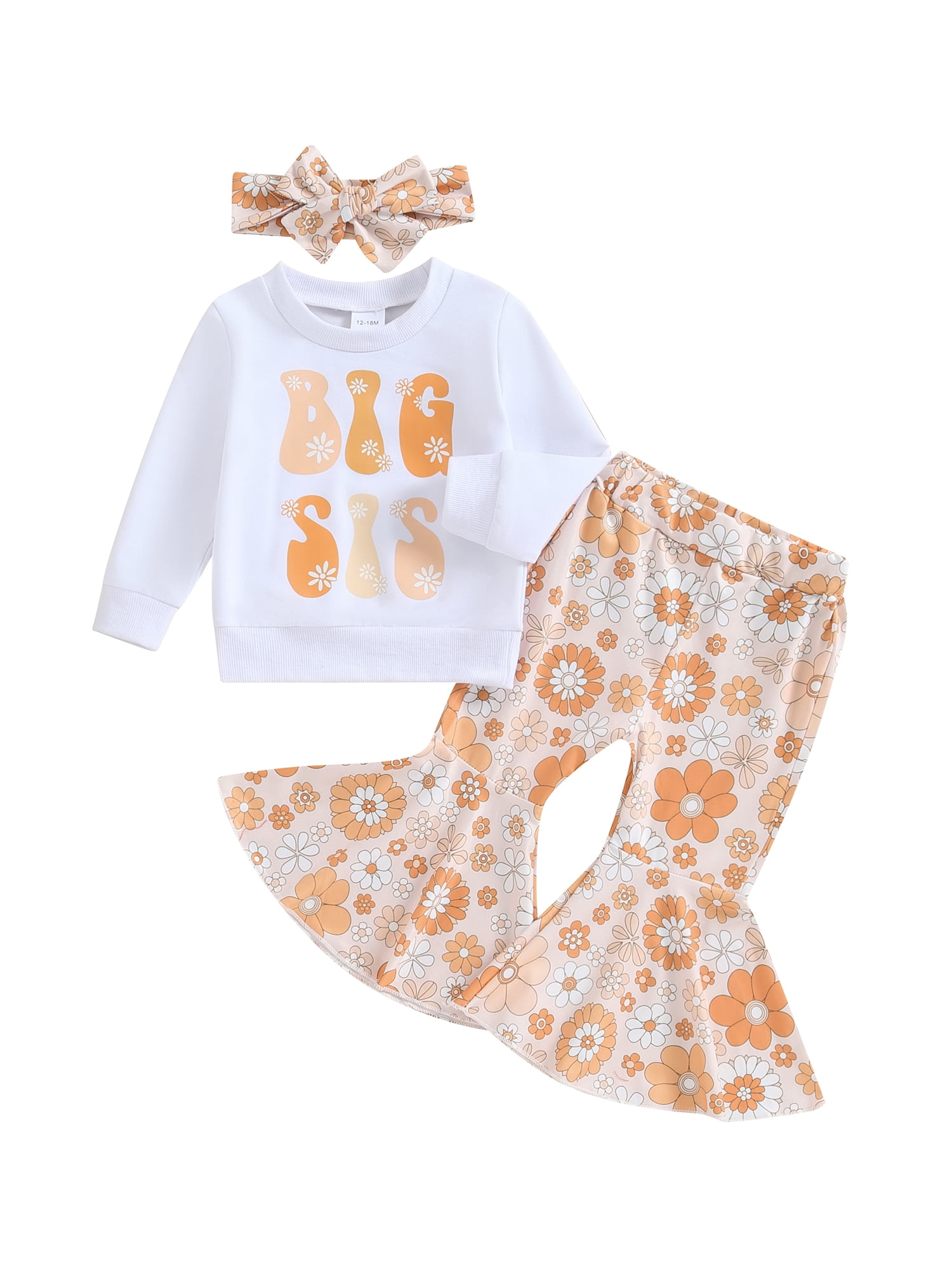 Suealasg Big Sister Little Sister Matching Fall Outfits Toddler Letter ...
