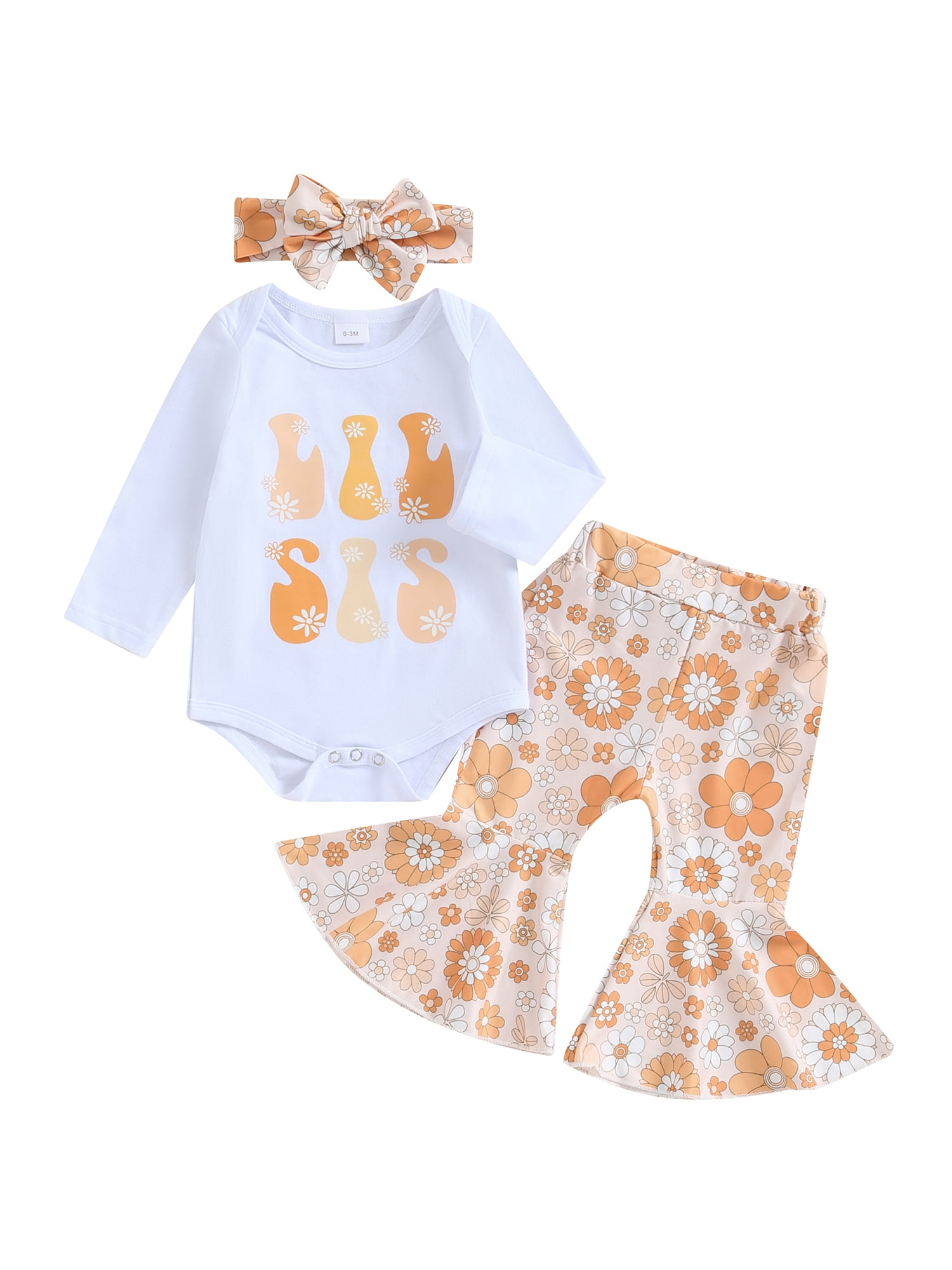 Suealasg Big Sister Little Sister Matching Fall Outfits Toddler Letter ...