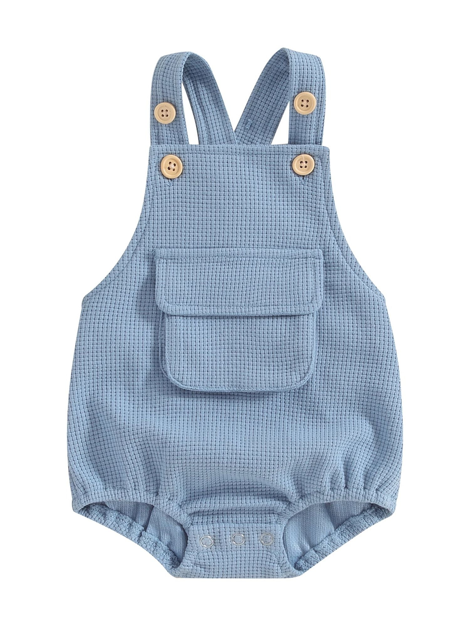 Suealasg Infant Baby Boy Girl Outfit Sleeveless Solid Color Romper ...