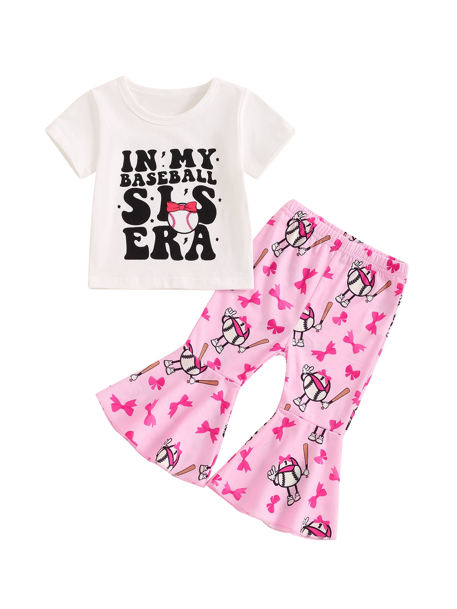 Suealasg Infant Newborn Girl 2Pcs Summer Outfits Letter Baseball Print ...