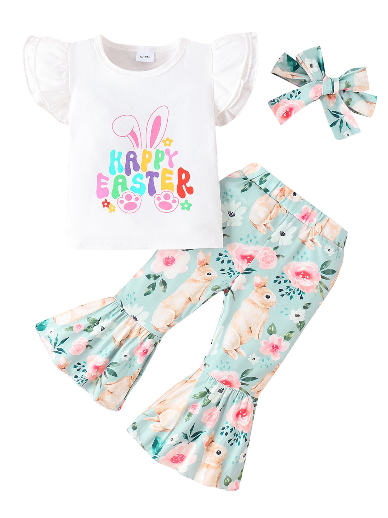 Suealasg Kid Girls Easter Clothes 2Pcs Toddler Baby Girls Summer Outfit ...