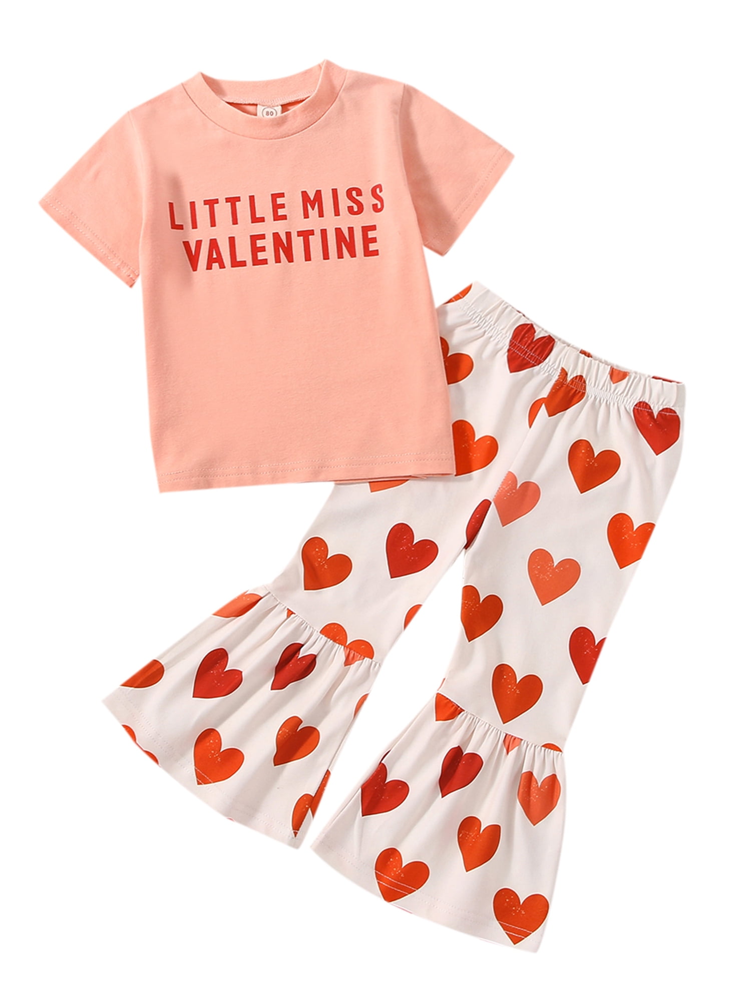 Suealasg Kid Girls Valentine's Day Clothes 6M 1T 2T 3T 4T 5T Little Girls Short Sleeve Crew Neck ...