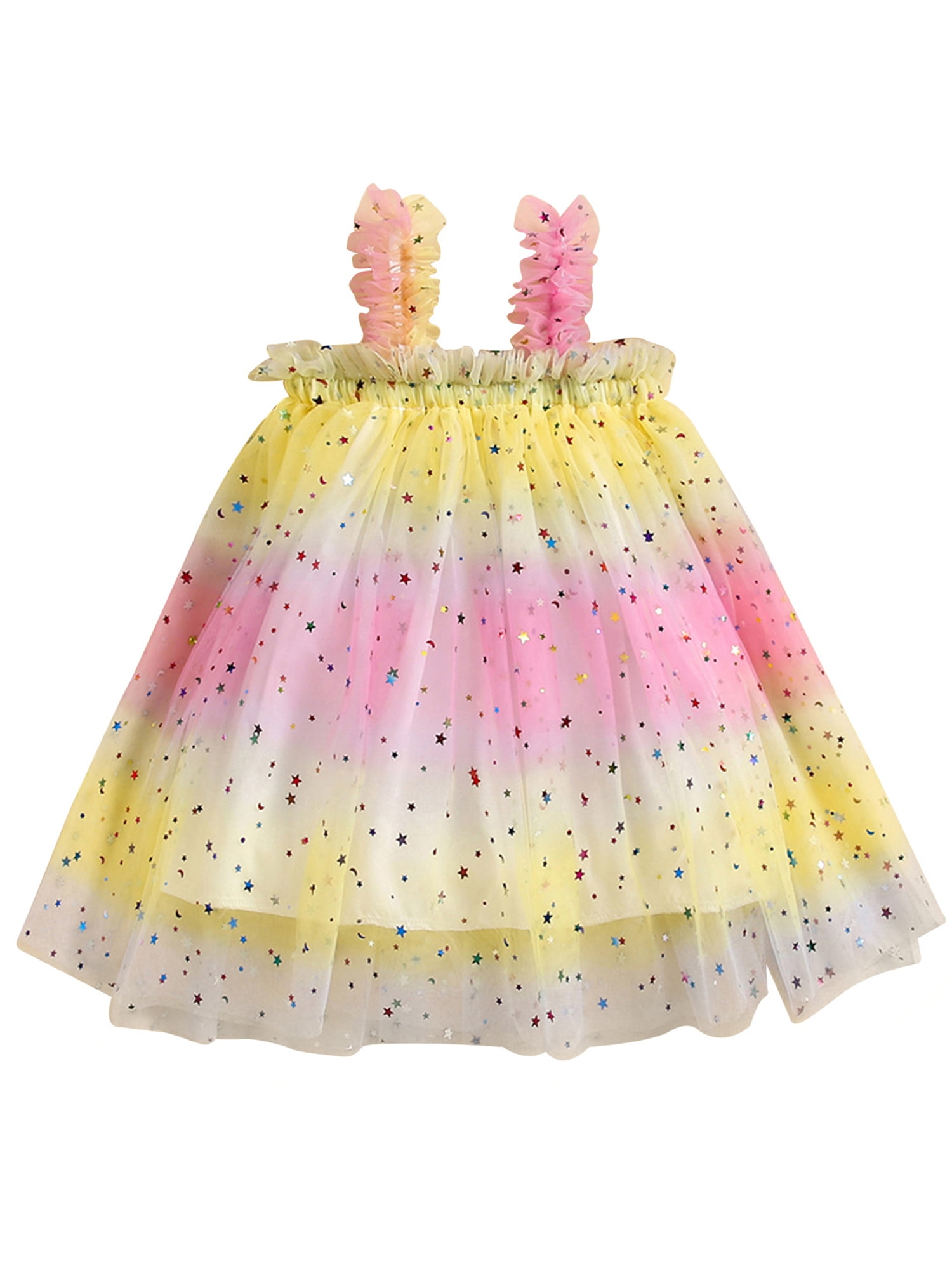 Suealasg Kids Baby Girl Princess Dress 6M 1T 2T 3T 4T Little Girls Sleeveless Sparkle Star ...