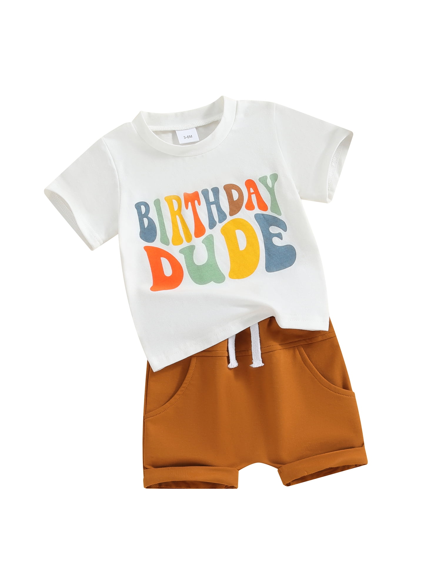 Suealasg Kids Boy Birthday Outfits Set 6M 1T 2T 3T 4T Short Sleeve ...