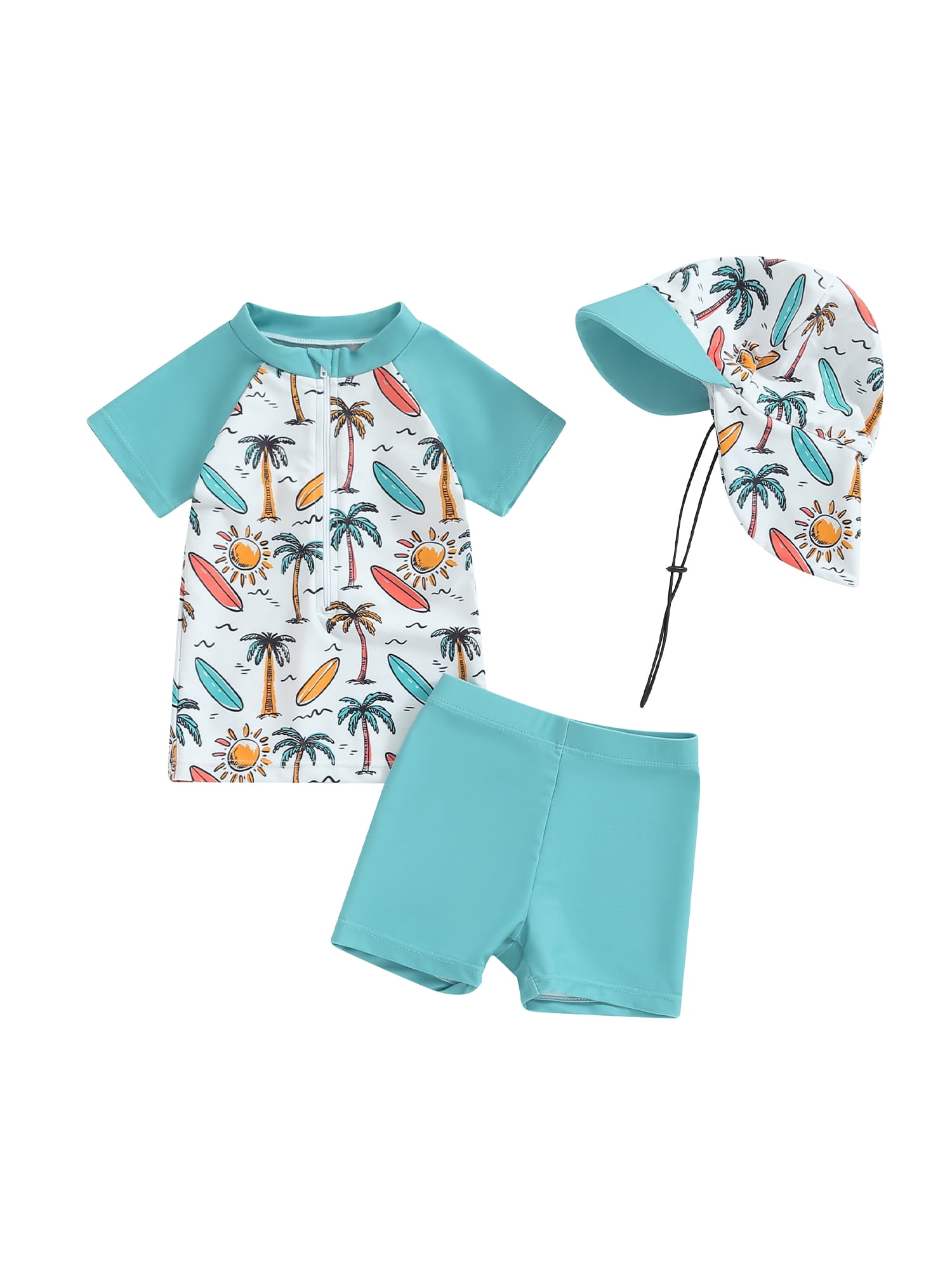 Suealasg Kids Boys 3Pcs Split Swimsuit Set 1T 2T 3T 4T Short Sleeve ...