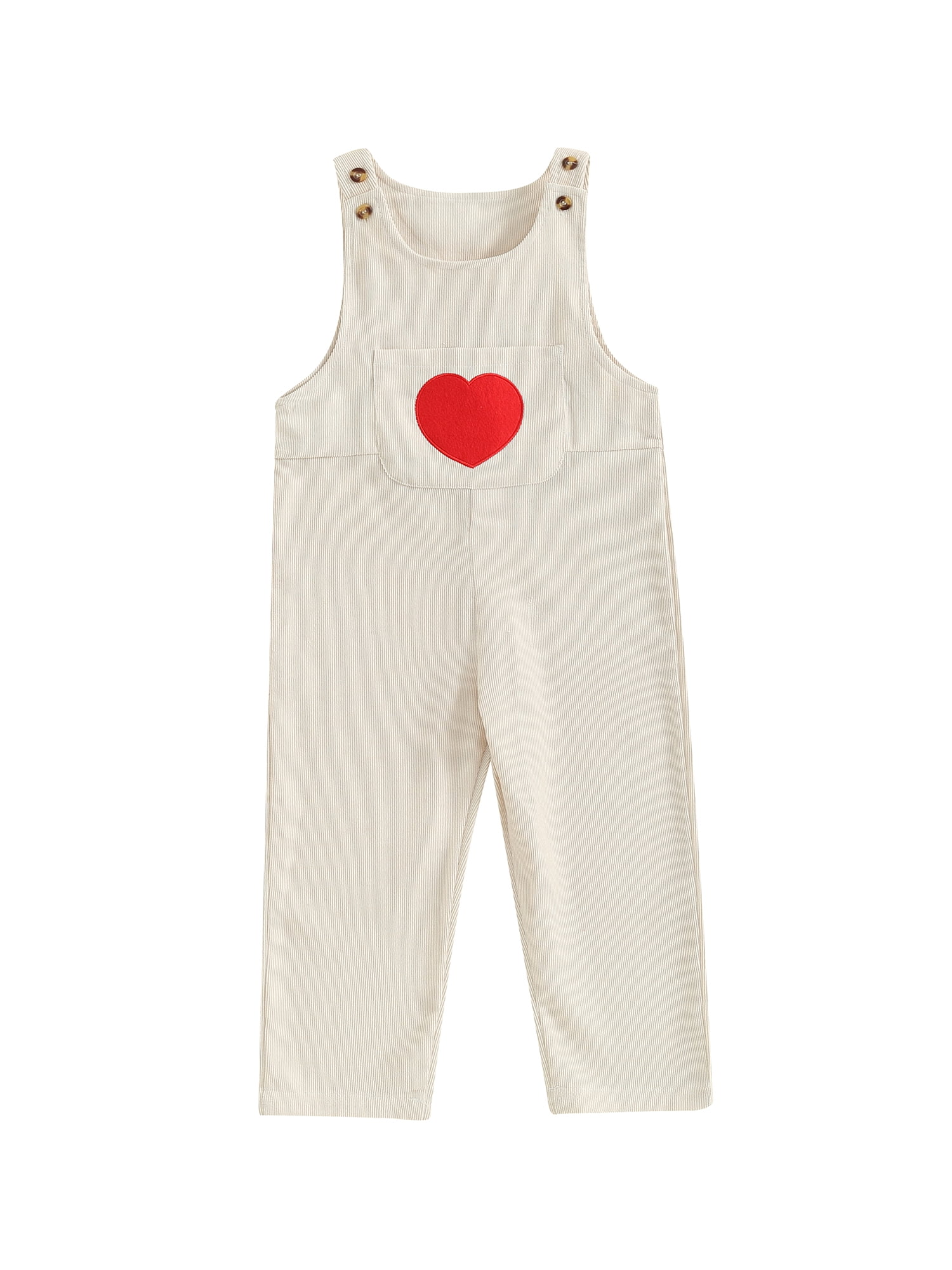 Suealasg Kids Girl Corduroy Jumpsuit Suspender Heart Print Romper Overalls 2T 3T 4T 5T Little ...