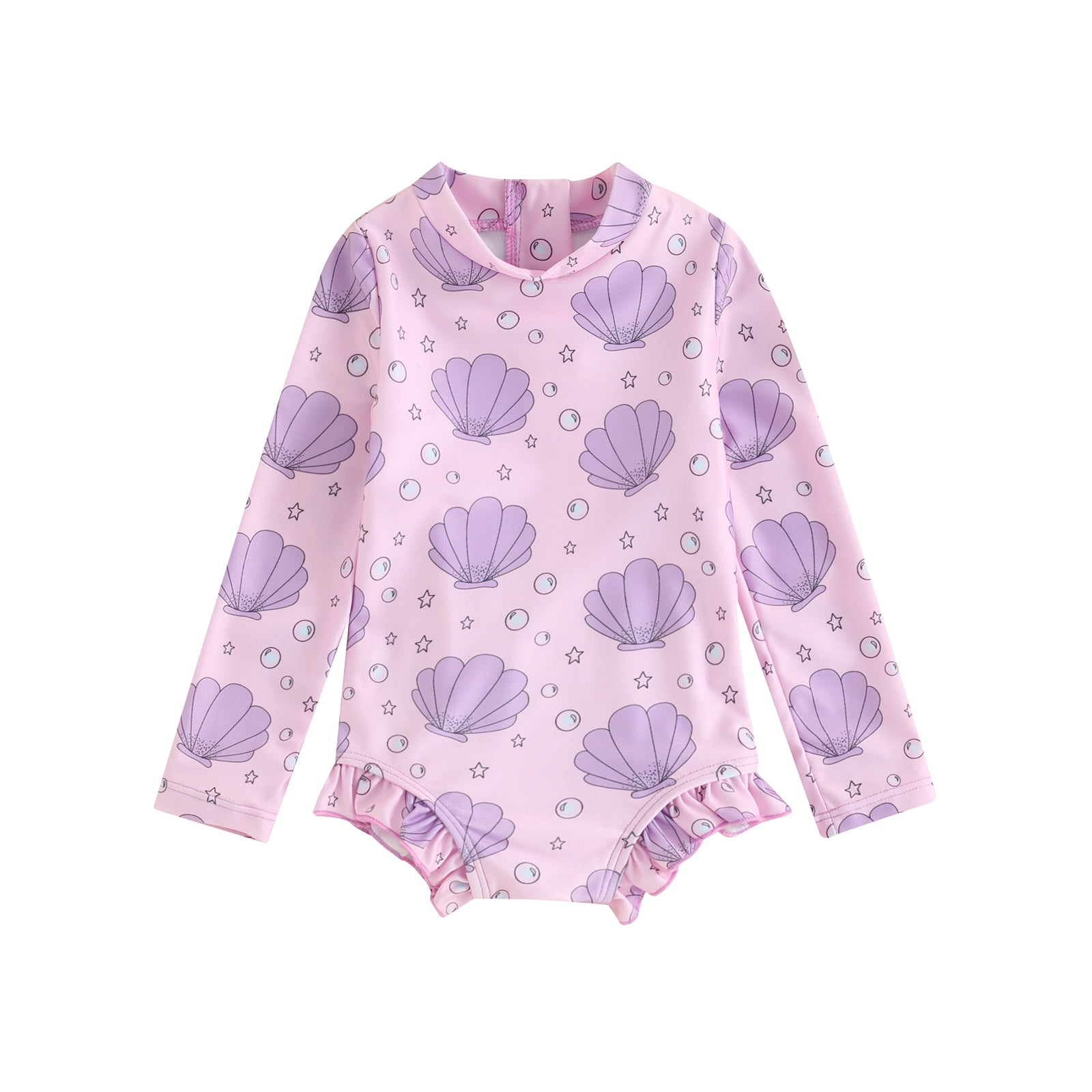 Suealasg Kids Girl One Piece Swimsuits Toddler Girl Long Sleeve Floral ...