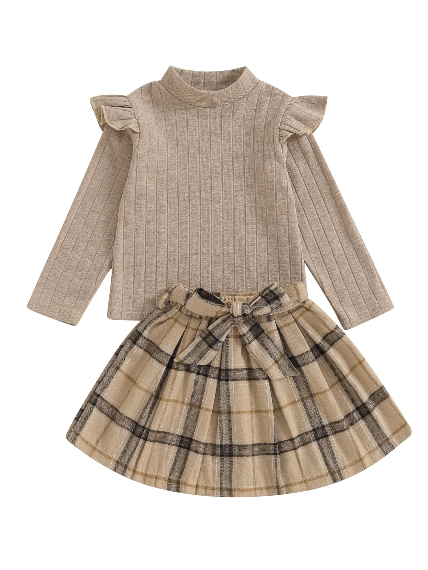 Suealasg Kids Girl Skirt Set Little Girls Fall 2Pcs Outfit Long Sleeve ...