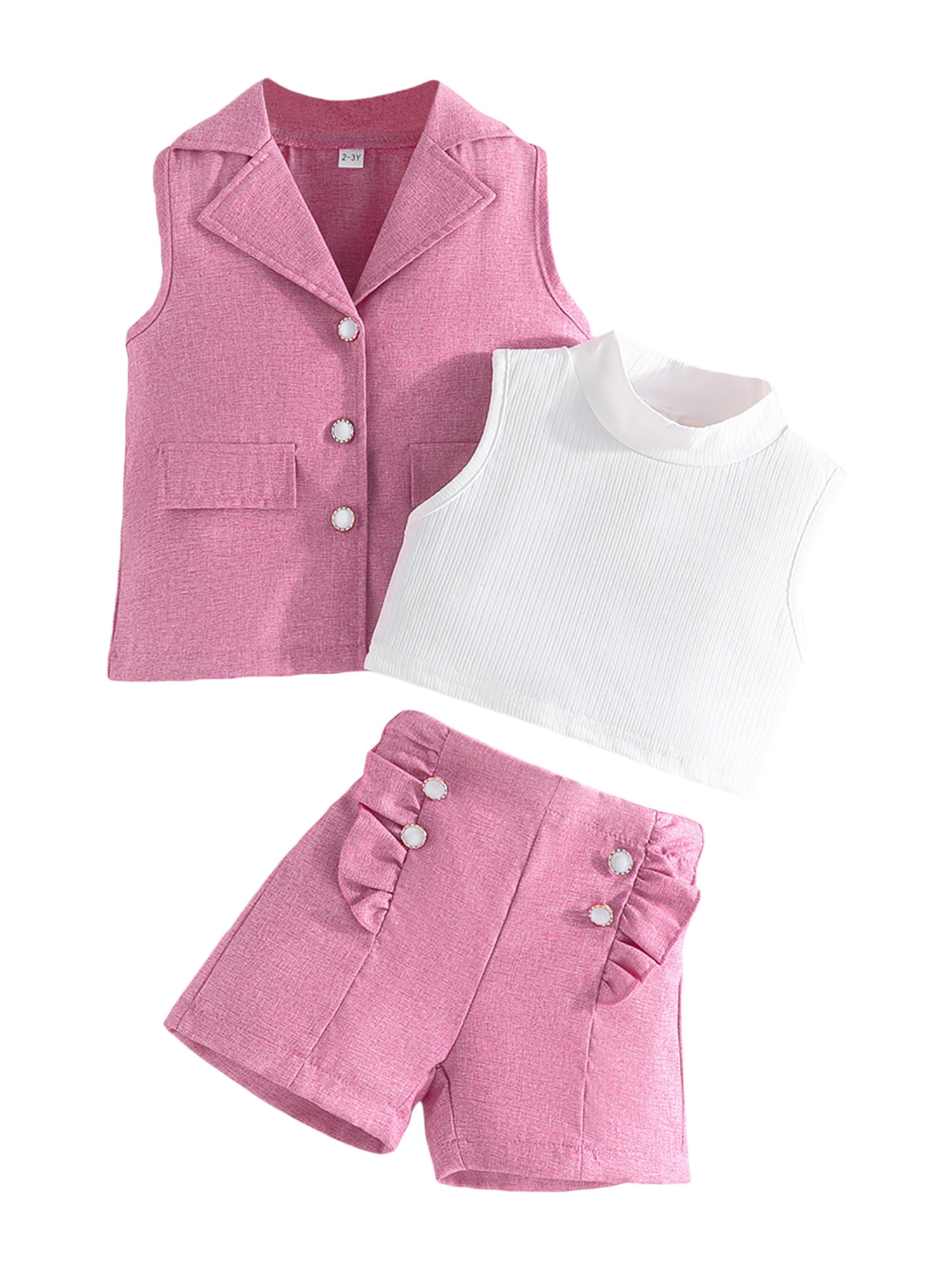 Suealasg Kids Girl Summer Outfits Solid Color Sleeveless Tank Tops ...