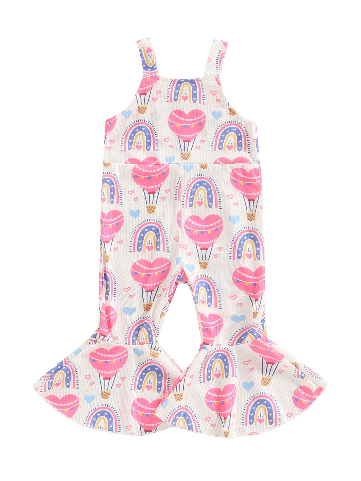 Suealasg Kids Girl Valentine’s Day Jumpsuit 1T 2T 3T 4T 5T Little Girls Heart Print Sleeveless ...