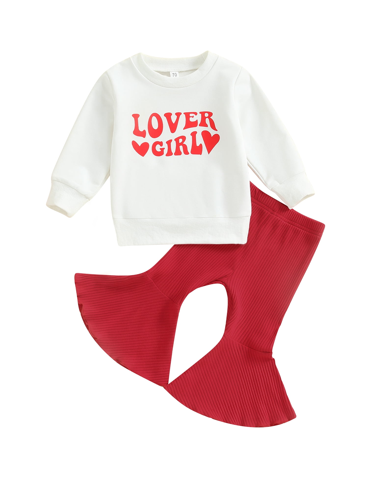 Suealasg Kids Girl Valentine's Day Outfits 6M 1T 2T 3T Toddler Baby Girl Long Sleeve Letter ...