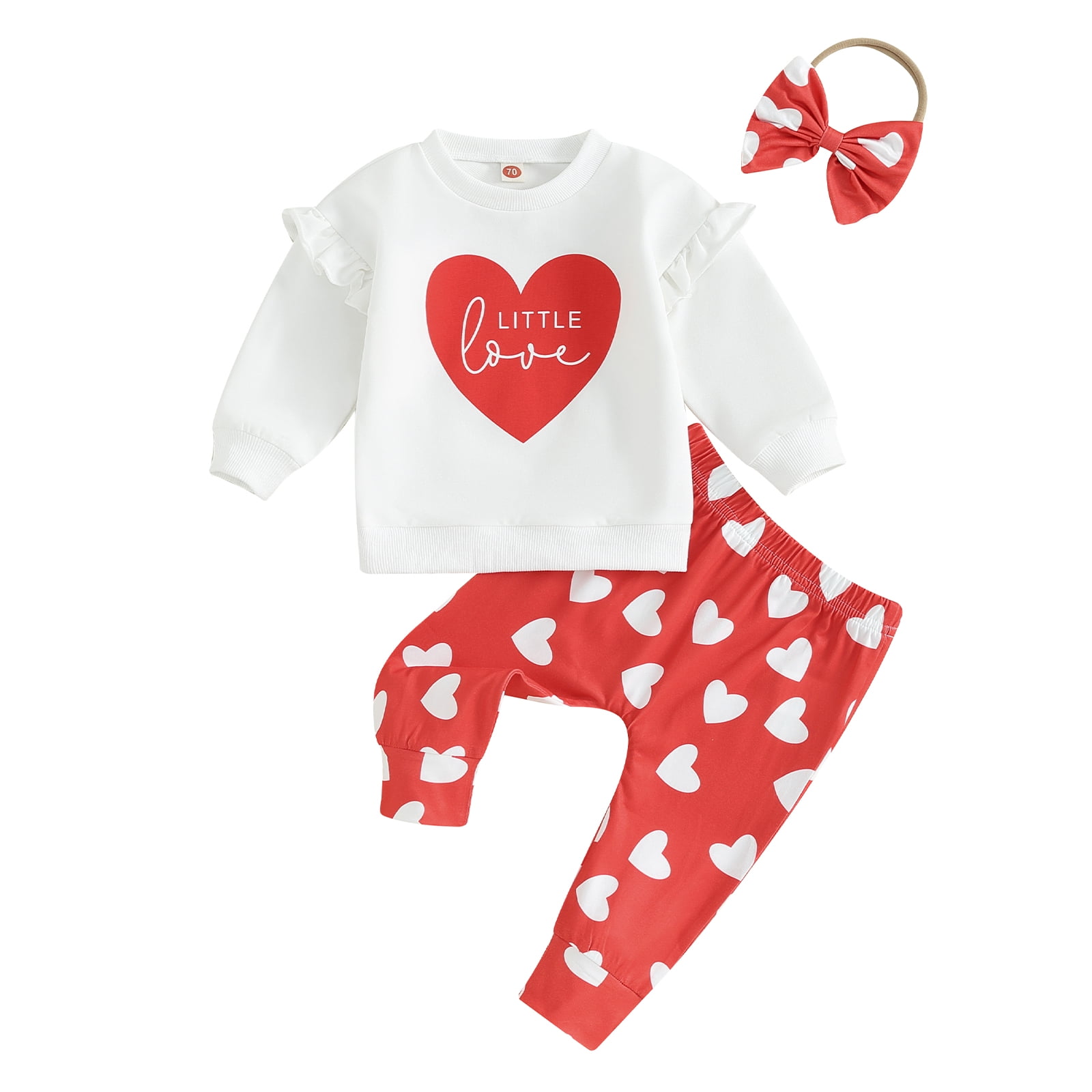 Suealasg Kids Girl Valentine's Day Outfits Clothes 6M 1T 2T 3T Baby Girls Long Sleeve Letter ...