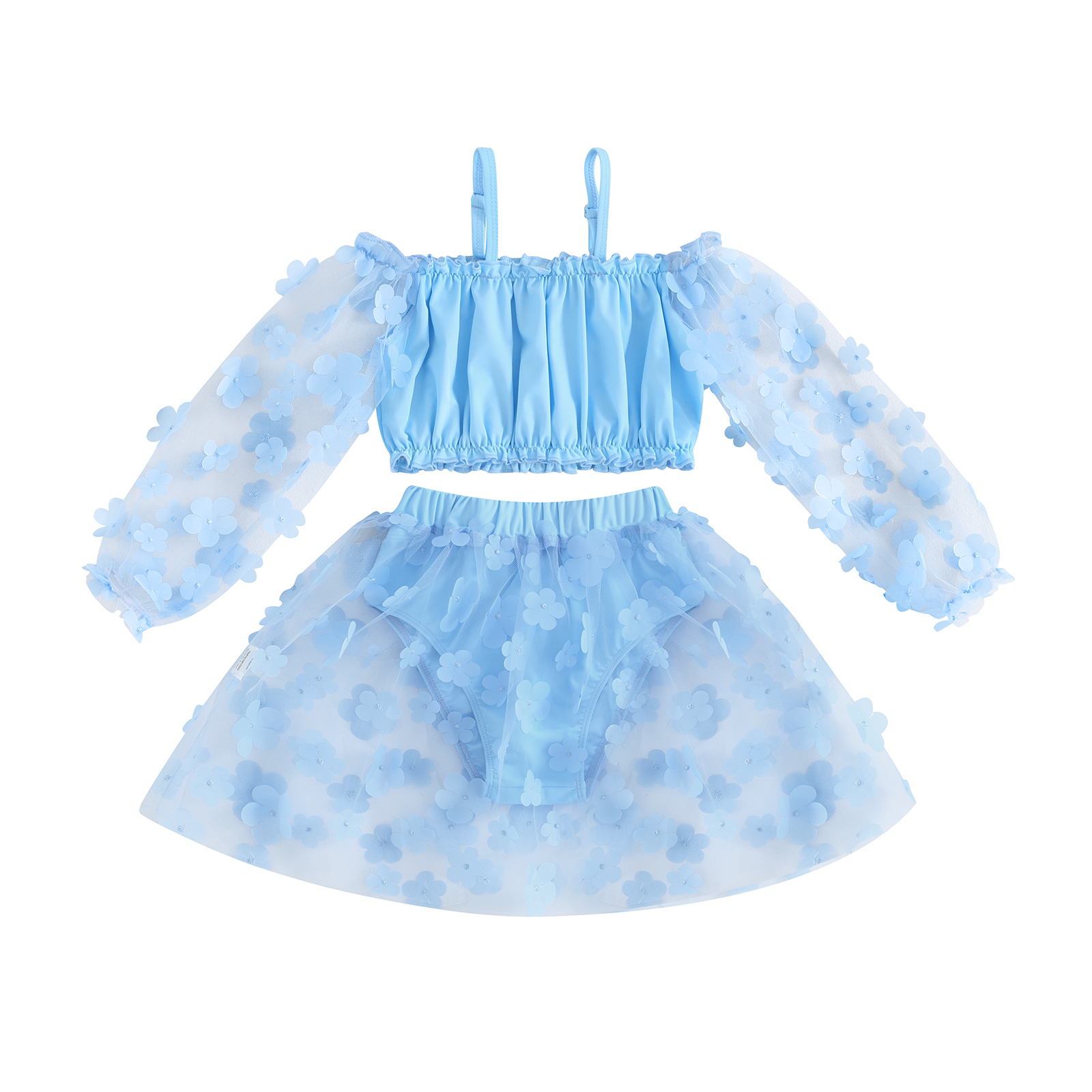 Suealasg Kids Girls 3 Piece Swimsuits Little Girls Summer Bikini Sets ...