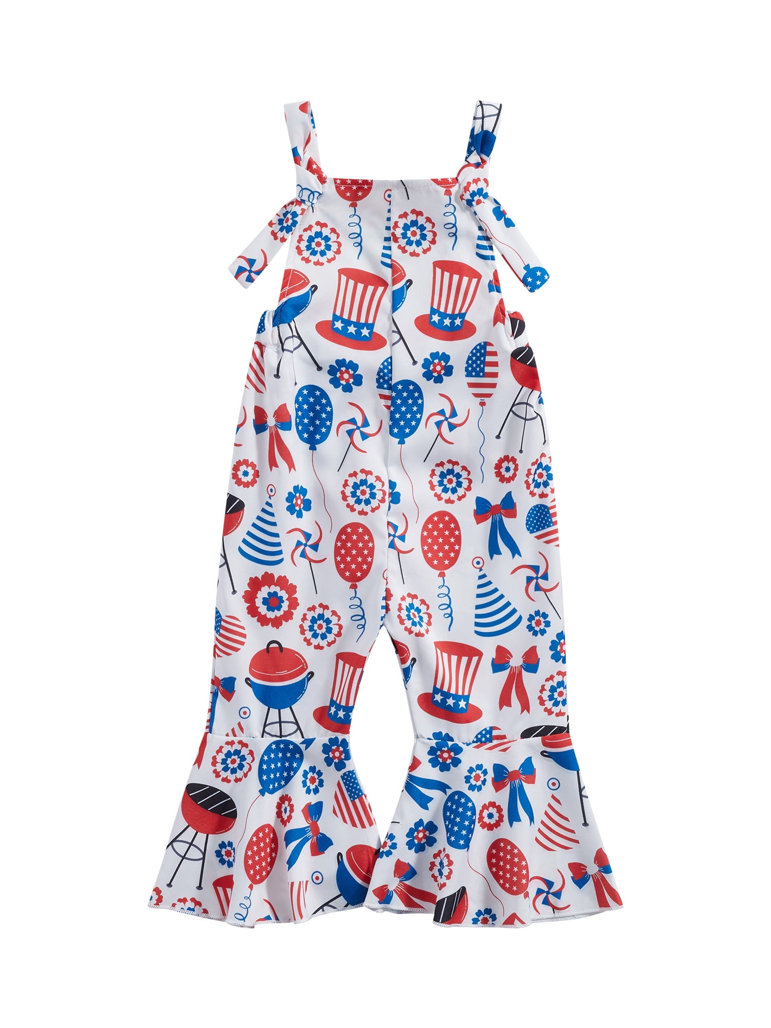 Suealasg Kids Girls 4th of July Outfits Romper Pants Sleeveless Star ...
