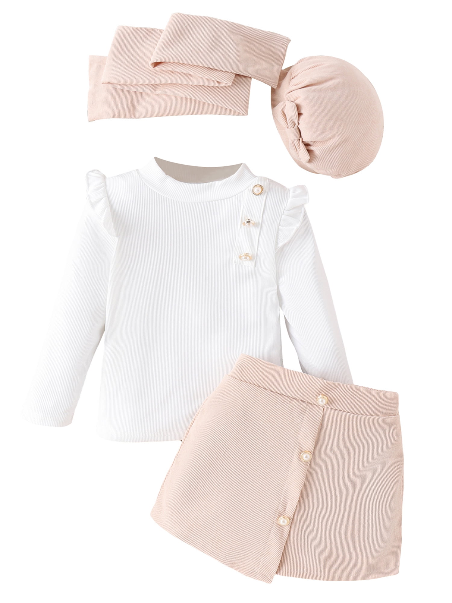 Suealasg Kids Girls Autumn 4 Piece Outfits 4T 5T 6T 7T Big Girls White ...