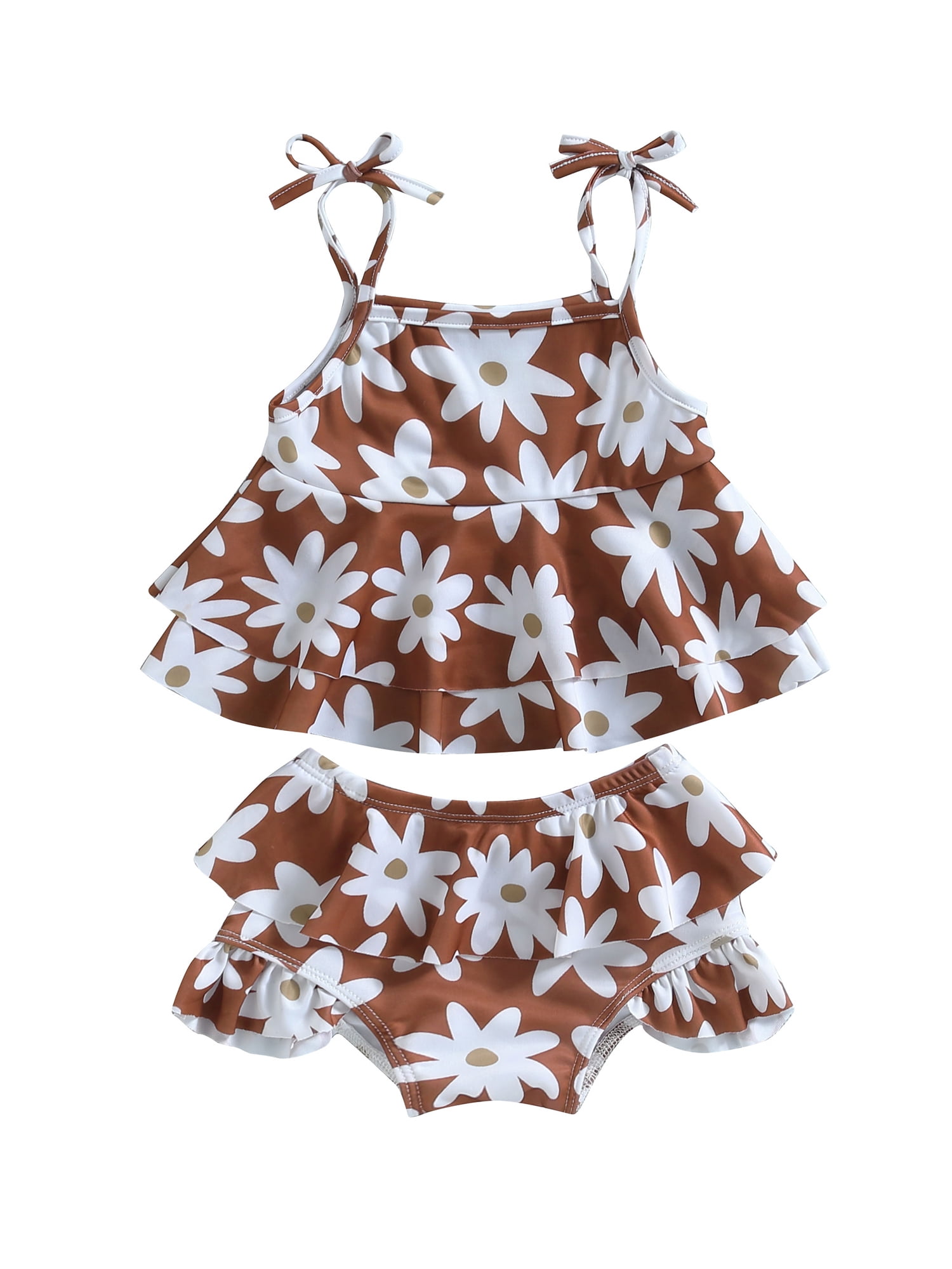 Suealasg Kids Girls Bikini Sets Floral Print Sleeveless Camisole and ...