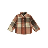 VERUGU Baby Jacket Kids Toddler Flannel Shirt Jacket Plaid Long Sleeve Shacket Baby Boys Girls ...