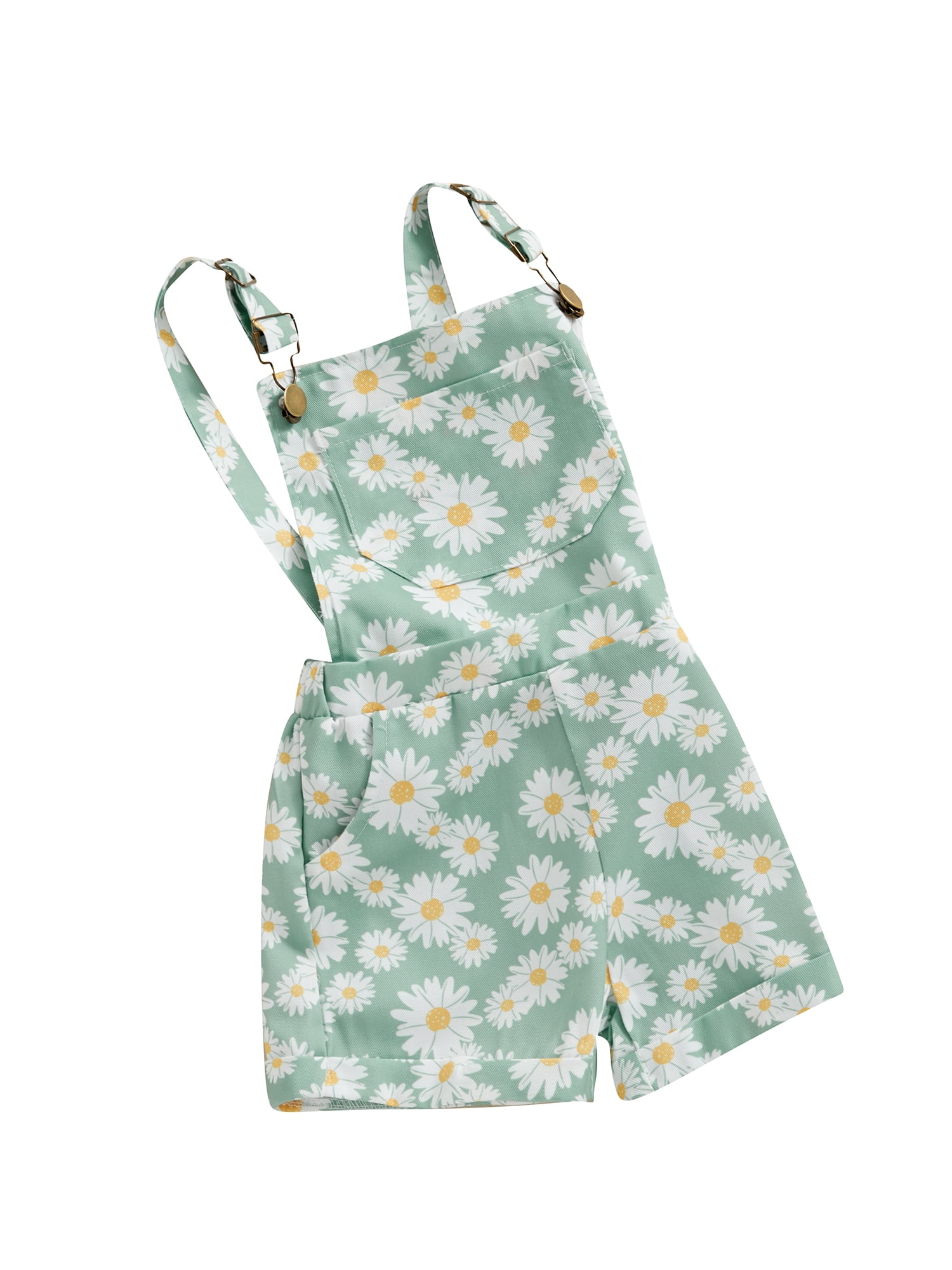 Suealasg Kids Girls Sling Jumpsuits Rompers Sleeveless Daisy Print ...