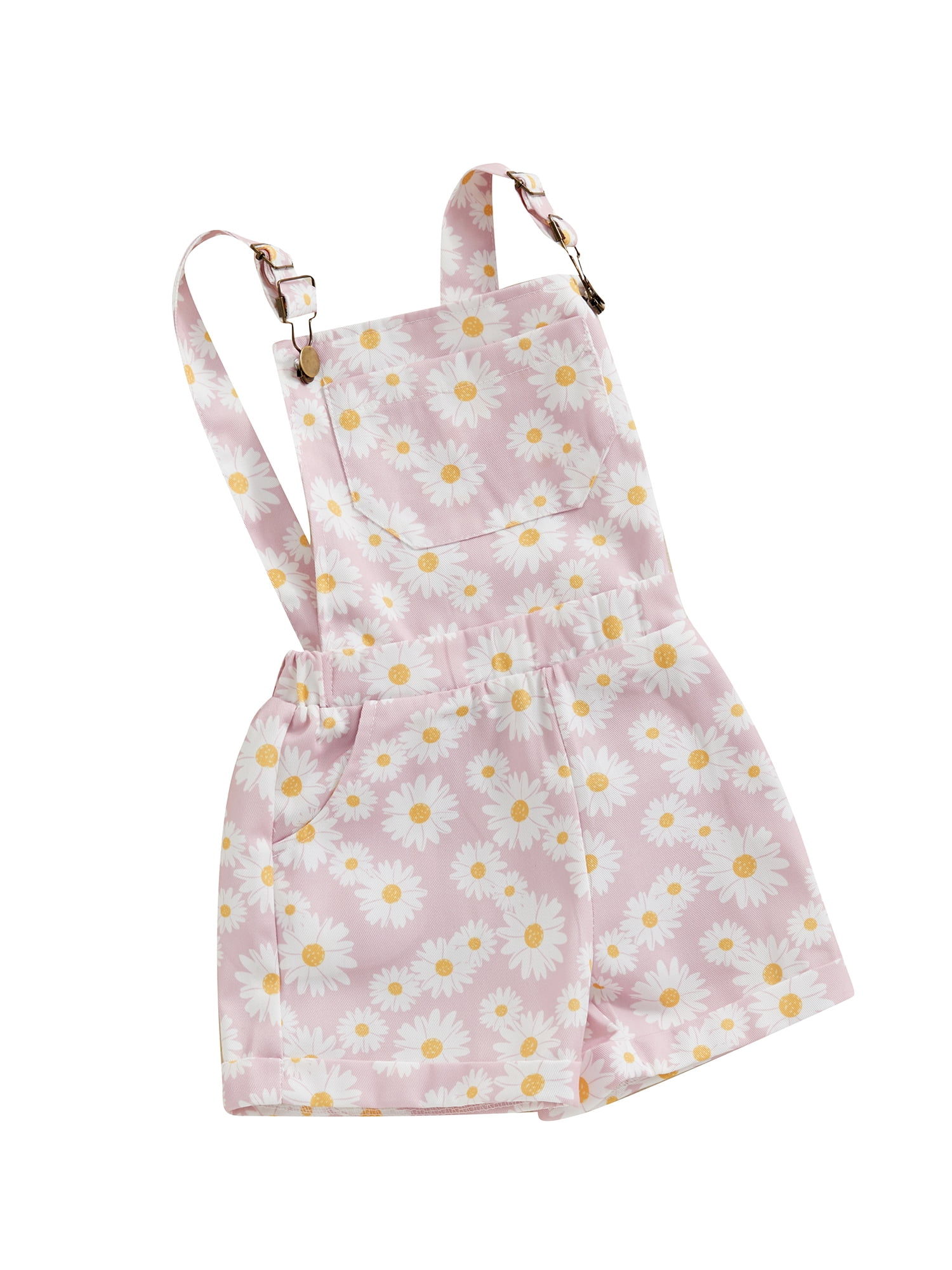 Suealasg Kids Girls Sling Jumpsuits Rompers Sleeveless Daisy Print ...