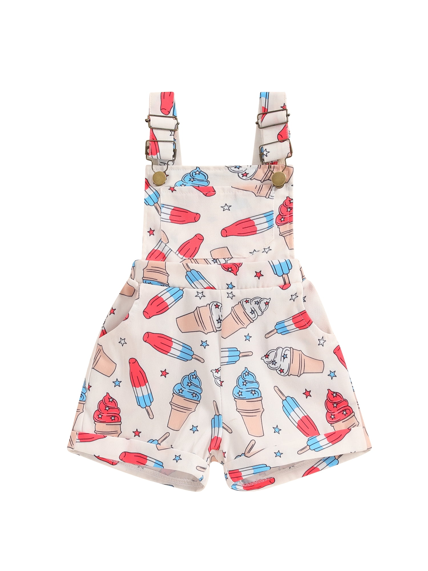 Suealasg Kids Girls Summer Independence Day Jumpsuit Sleeveless Ice ...