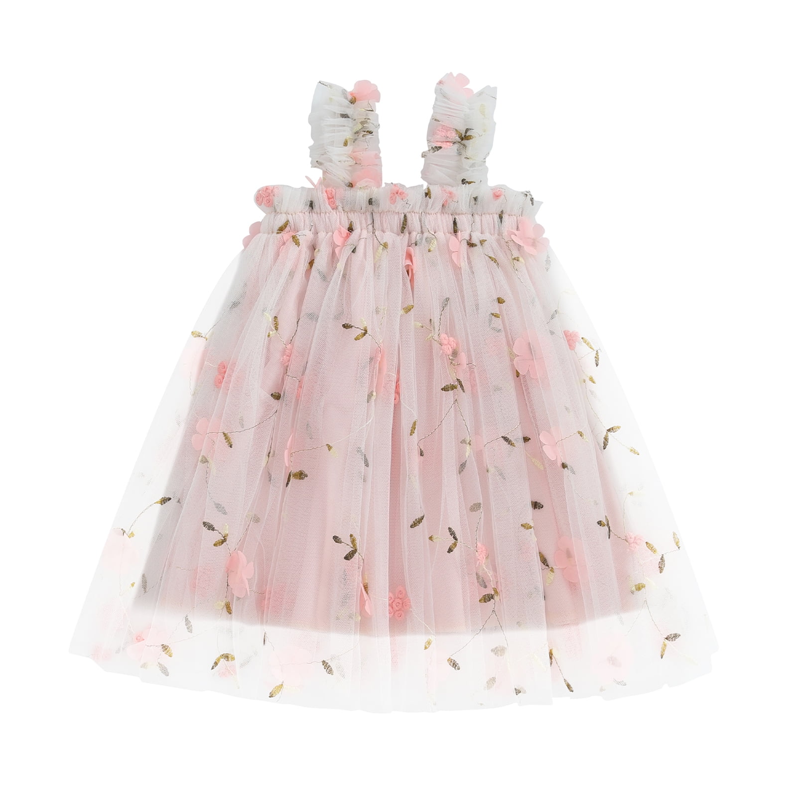 Suealasg Kids Girls Summer Tulle A-line Dress 6M 1T 2T 3T 4T Toddler ...