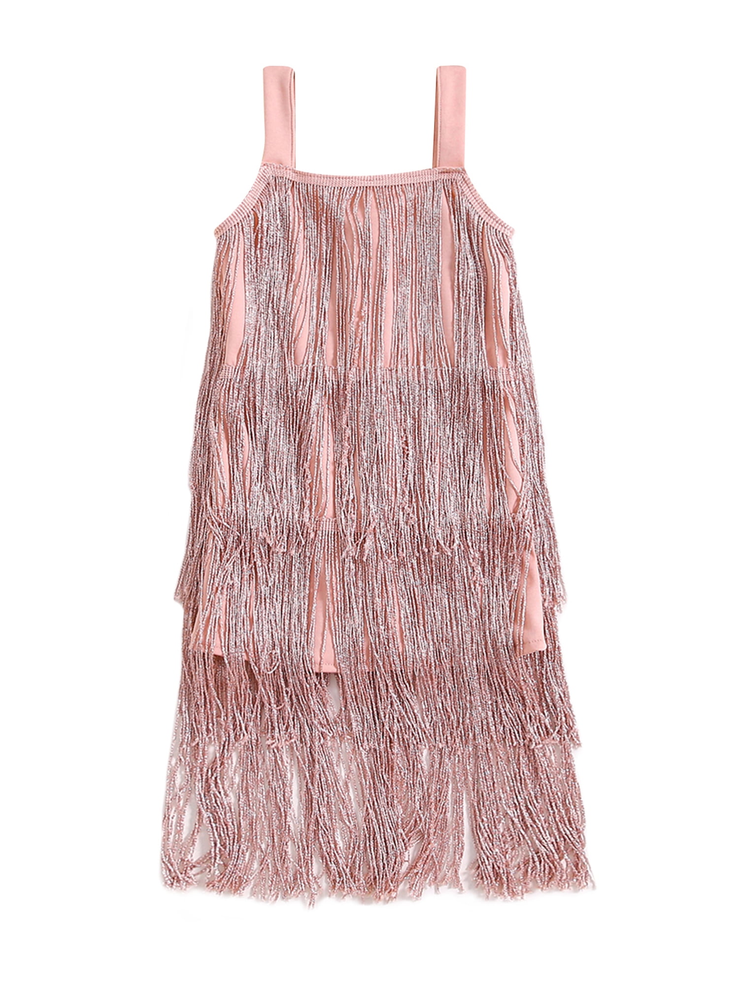 Suealasg Kids Girls Tassel Dress Child Girls Sleeveless Sling Square ...