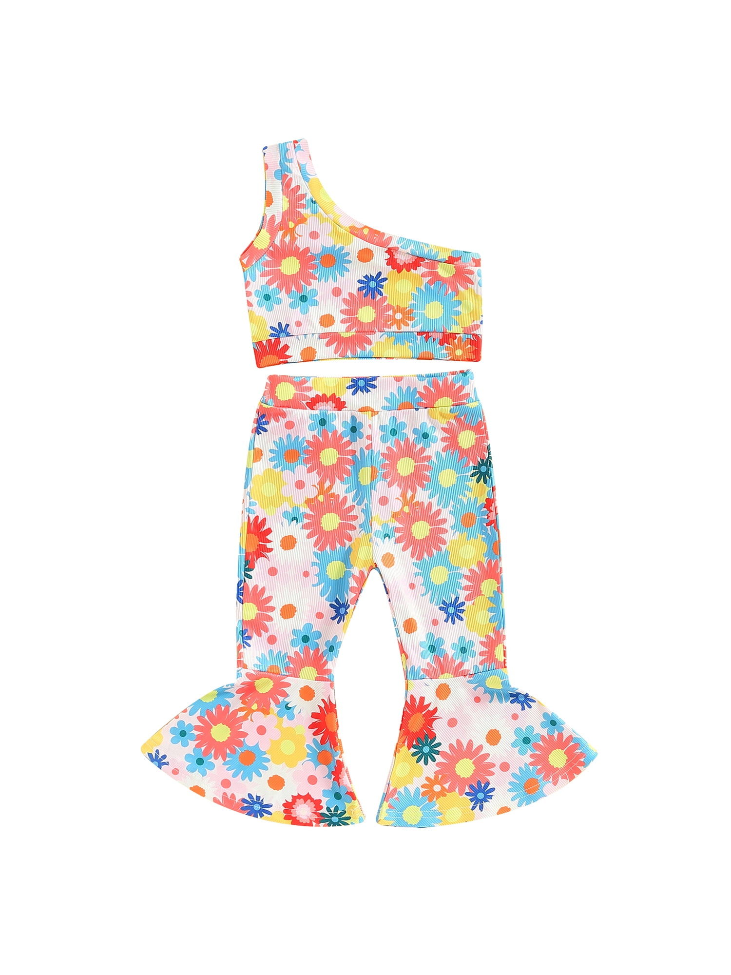 Suealasg Kids Toddler Girl Pants Set Outfits Floral/Strawberry Print ...