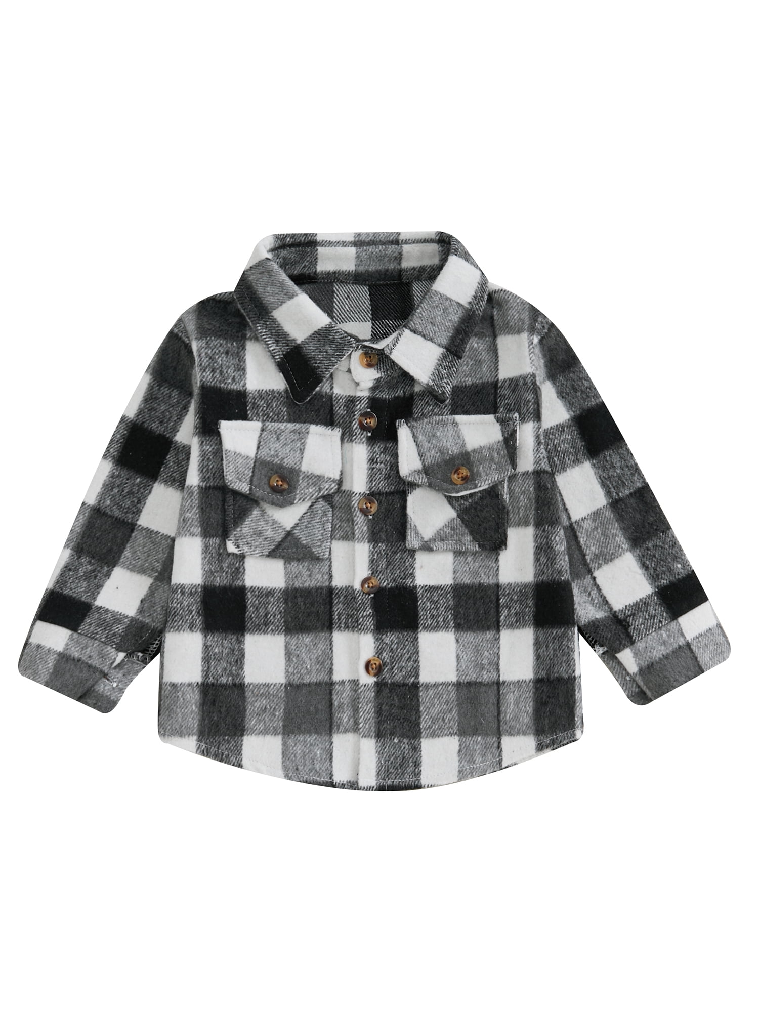 Suealasg Little Boy Checkered Jacket Chest Pocket Lapel Neck Long ...