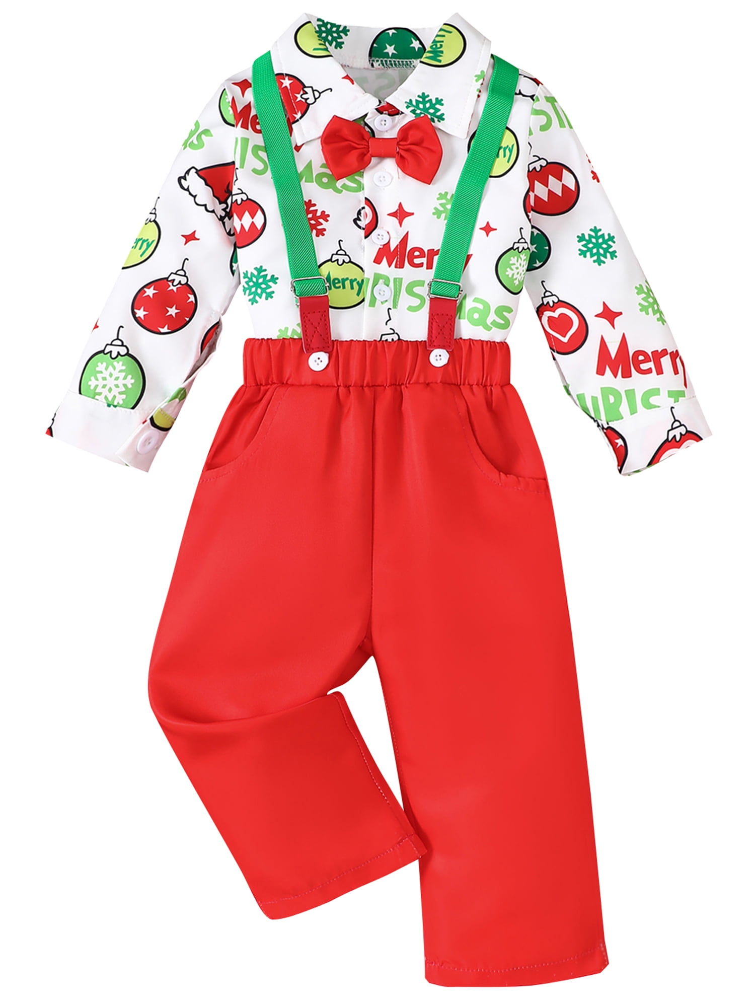 Suealasg Little Boys Christmas Gentleman Suits Outfits Long Sleeve ...