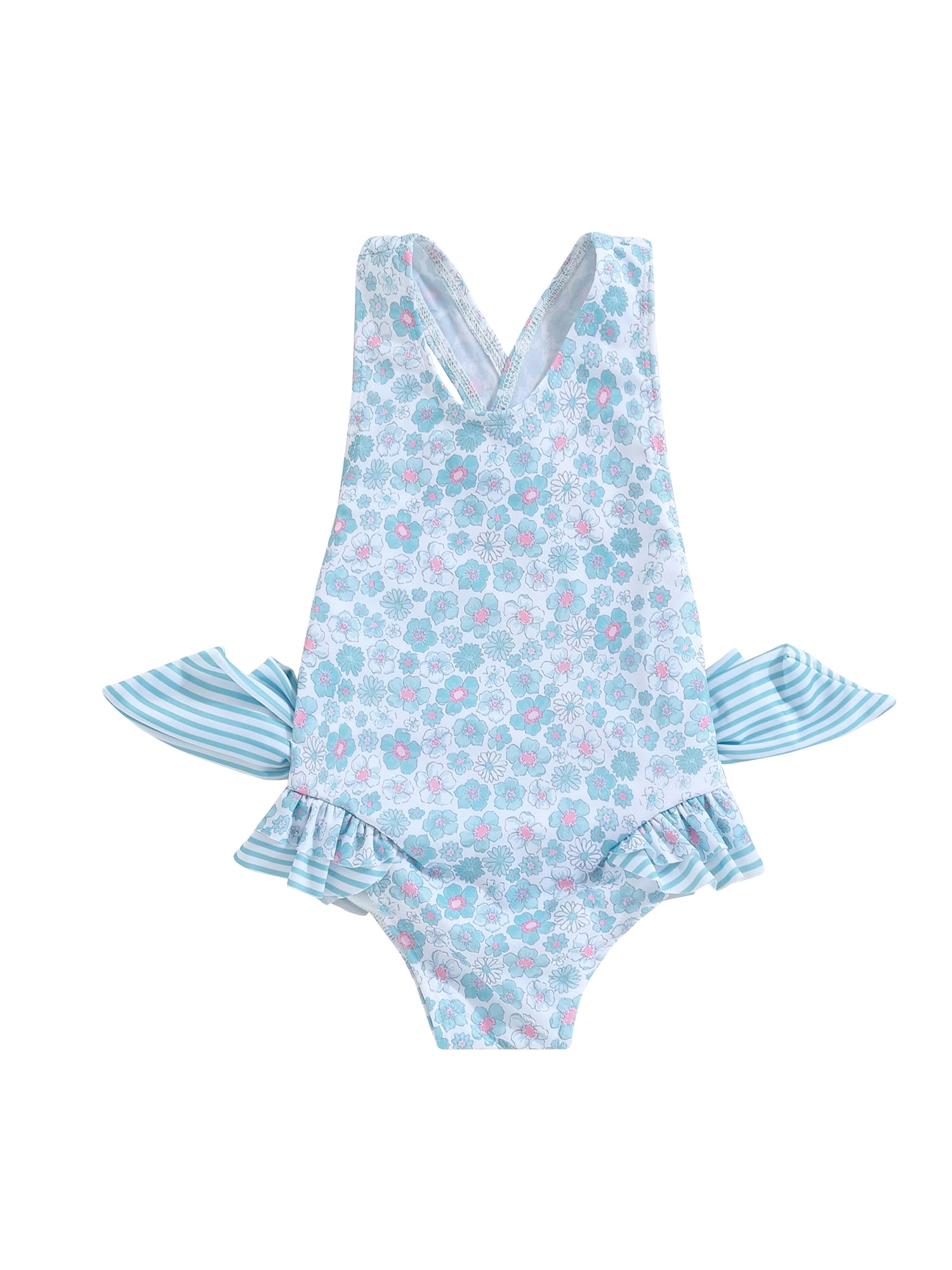 Suealasg Little Girl Summer One Piece Swimsuit Sleeveless Floral ...