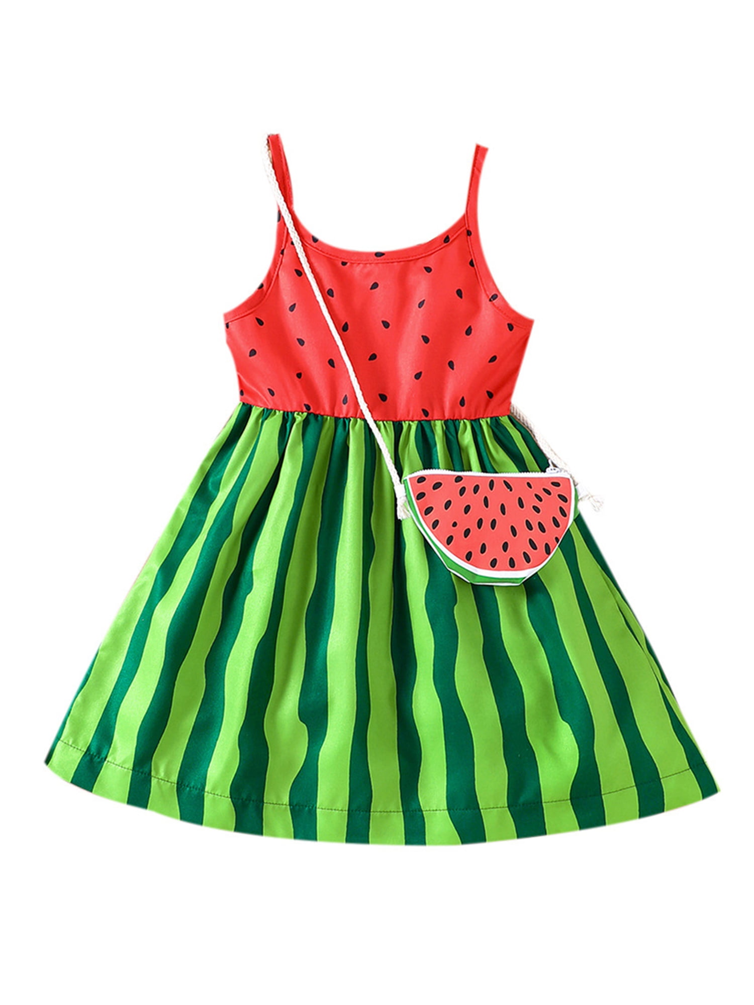 Suealasg Little Girl Summer Skirt Set Sleeveless Watermelon Print A ...
