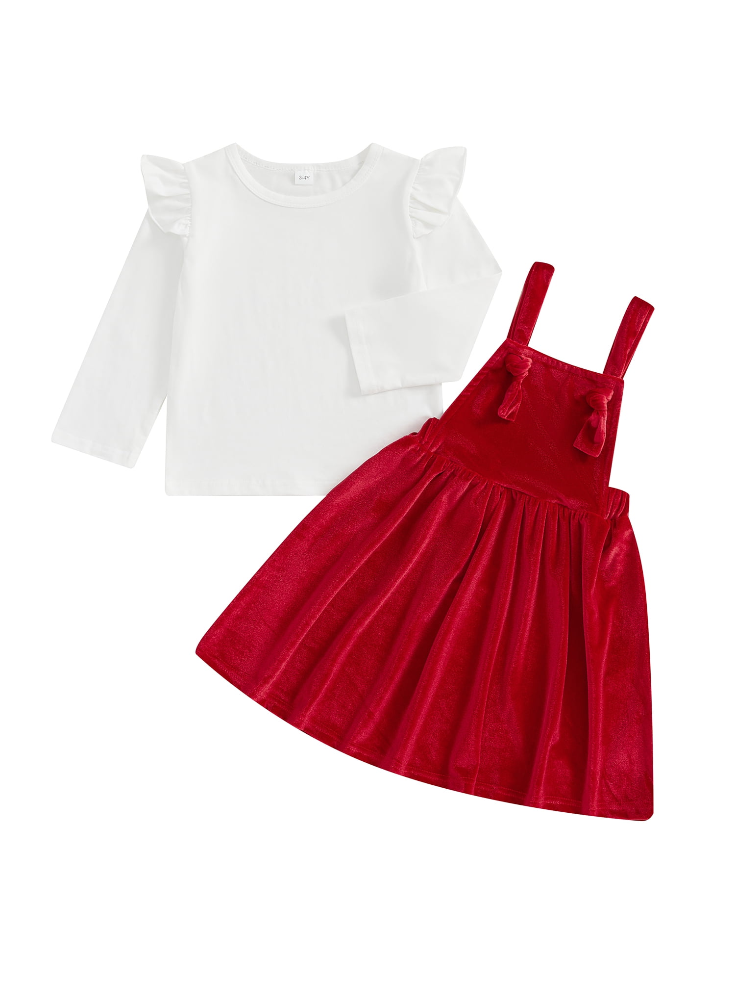 Suealasg Little Girls 2Pcs Christmas Clothes 1T 2T 3T 4T 5T 6T Kids Girls Long Sleeve Ruffled ...