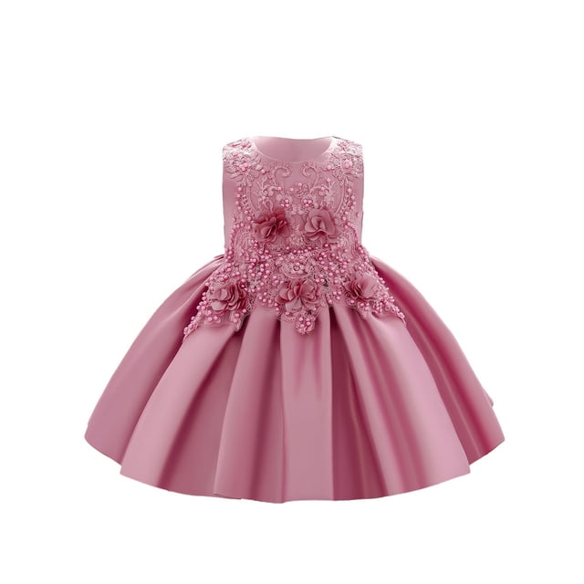 Suealasg Little Girls Ball Gown Princess Dress 6M 1T 2T 3T 4T 5T Kids Girls Sleeveless Crew Neck ...
