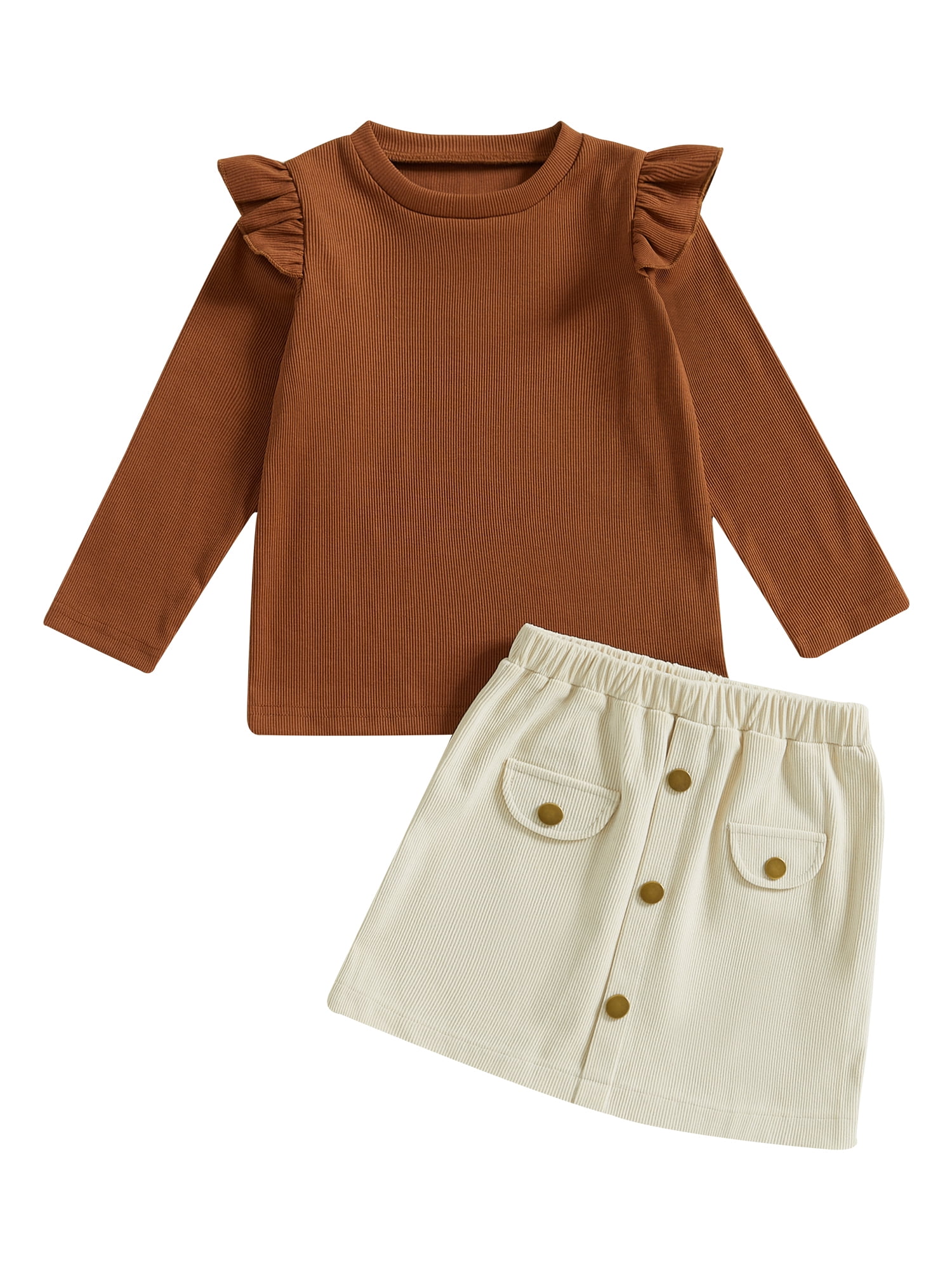 Suealasg Little Girls Corduroy Skirt Set 1T 2T 3T 4T 5T Kids Girls 3D ...