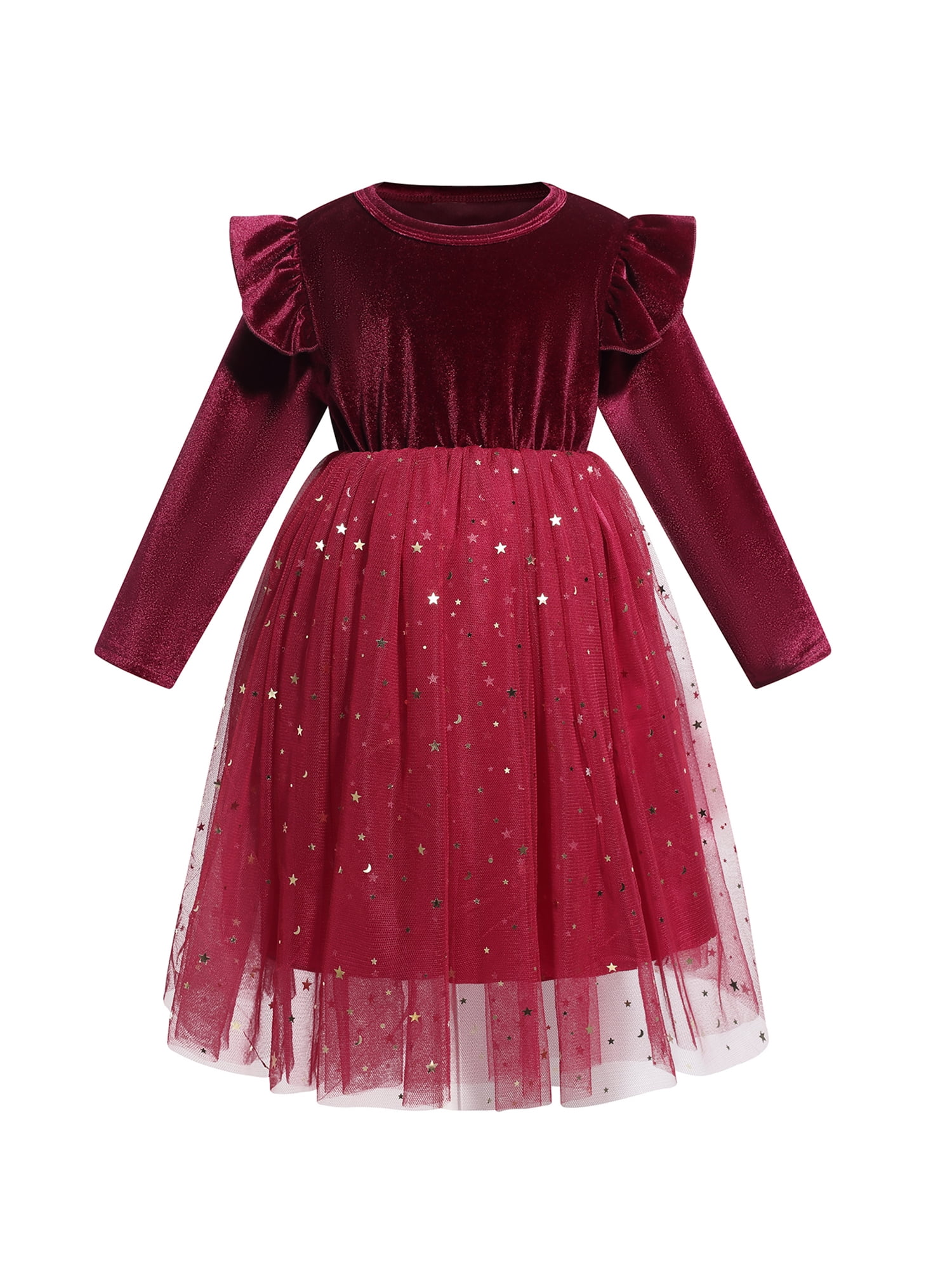 Suealasg Little Girls Fall Princess Dress Clothes 4T 5T 6T 7T Kids Girls Long Sleeve Sequins ...