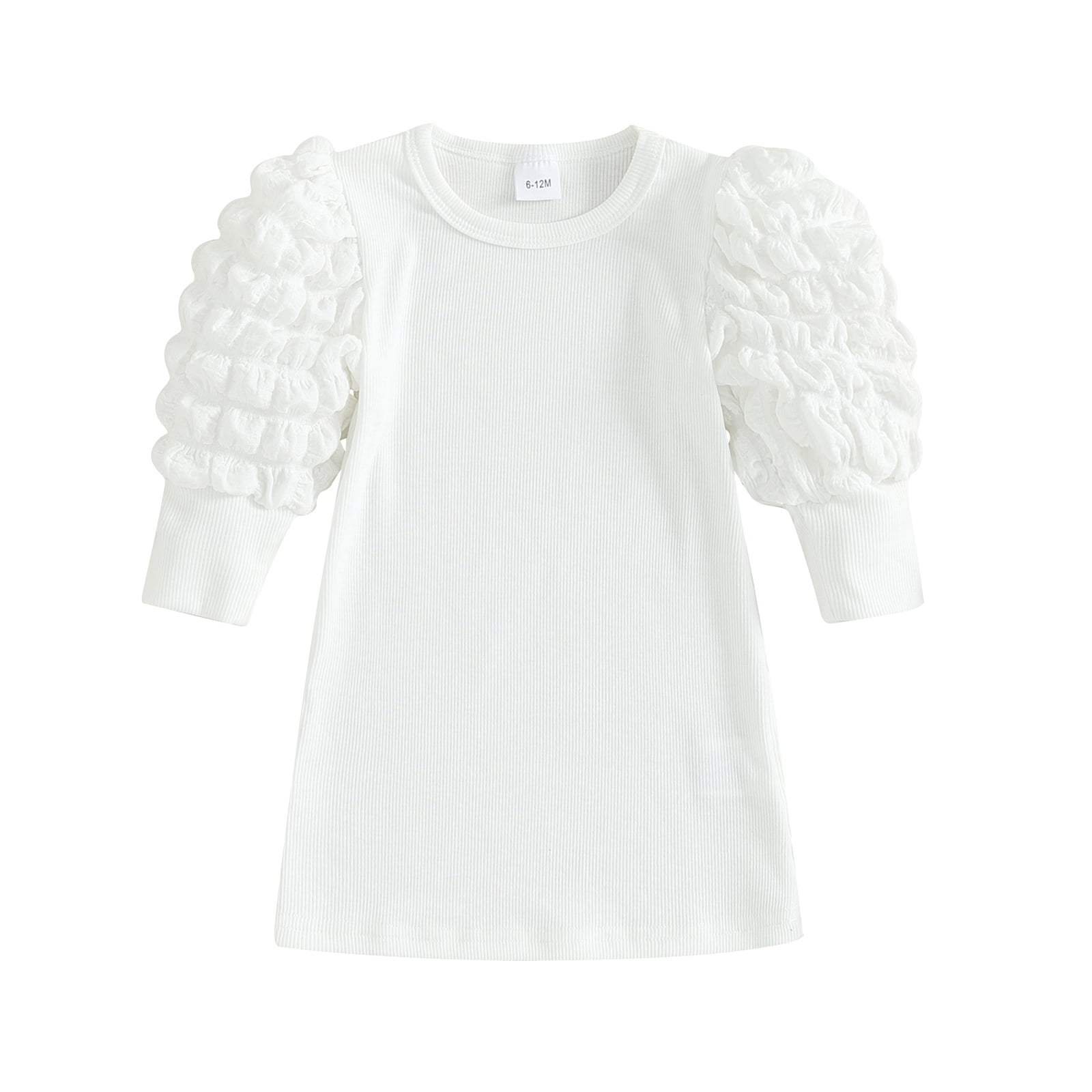 Suealasg Little Girls Spring Princess Dress Clothes 6M 1T 2T 3T 4T Kids Girls Solid Color Long ...