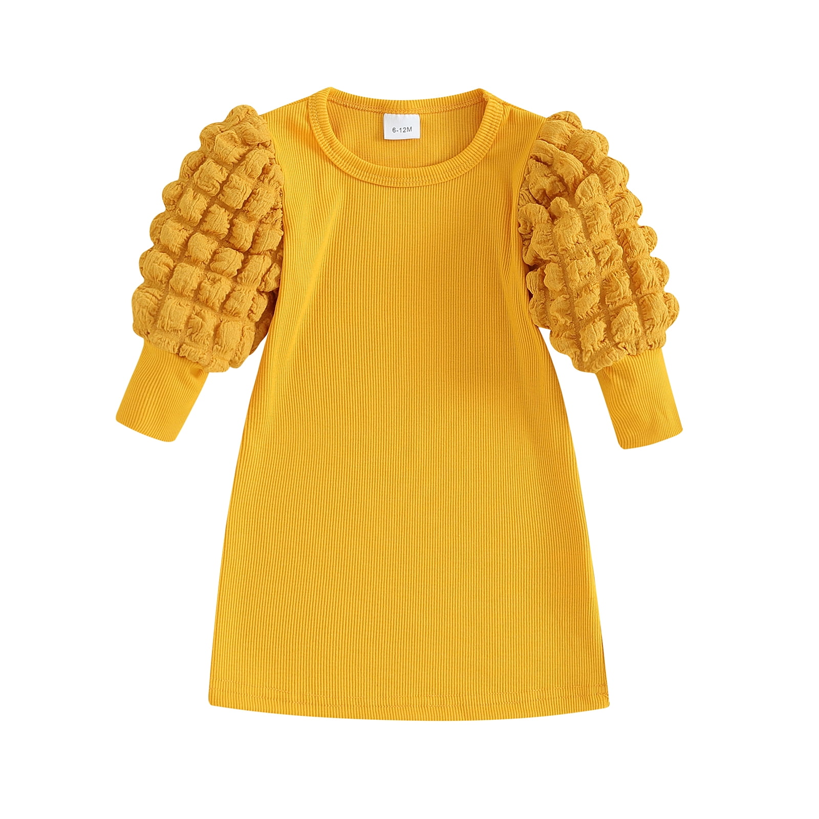 Suealasg Little Girls Spring Princess Dress Clothes 6M 1T 2T 3T 4T Kids Girls Solid Color Long ...