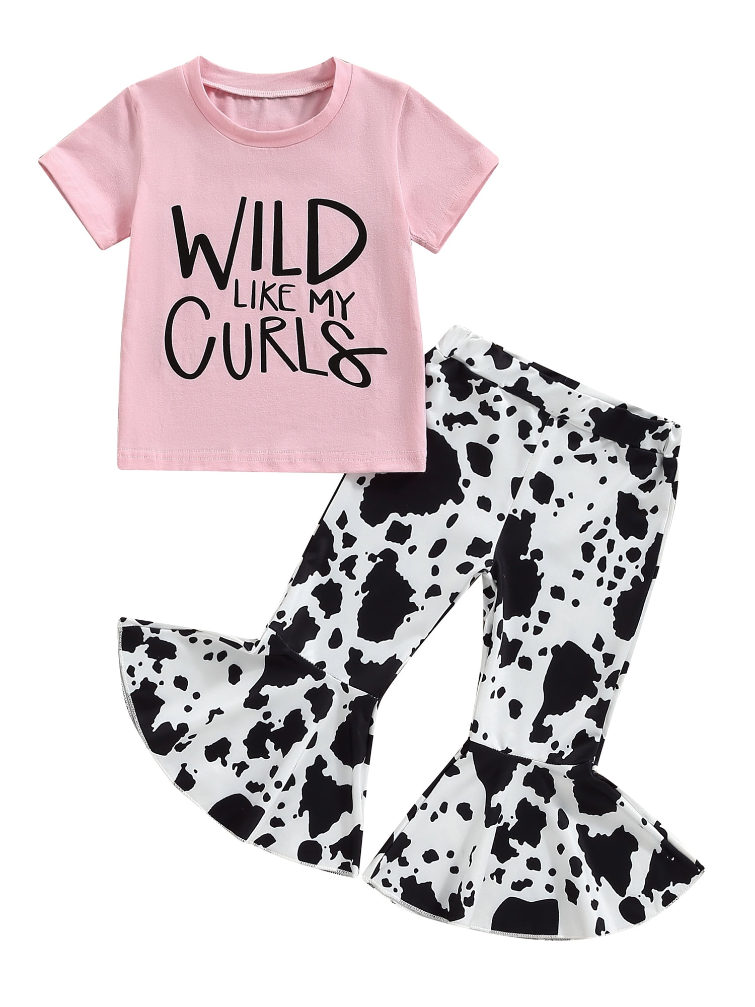 Suealasg Little Girls Summer Outfits 1T 2T 3T 4T 5T Kids Girls Short Sleeve Letter Print Tops ...