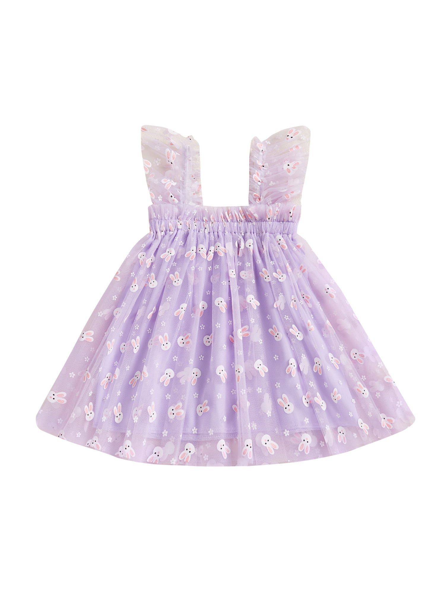 Suealasg Little Girls Summer Princess Dress 1T 2T 3T 4T Kids Girls Sleeveless Square Neck Carrot ...