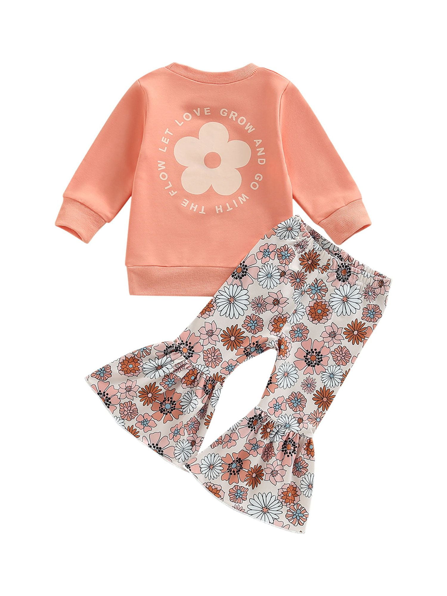 Suealasg Little Girls Valentine's Day Clothes 6M 1T 2T 3T 4T 5T Kids Girls Long Sleeve Flower ...