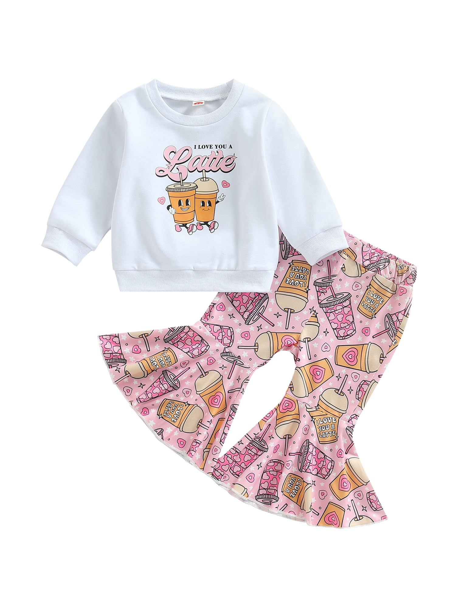 Suealasg Little Girls Valentine's Day Clothes 6M 1T 2T 3T 4T Kids Girls Long Sleeve Letters ...