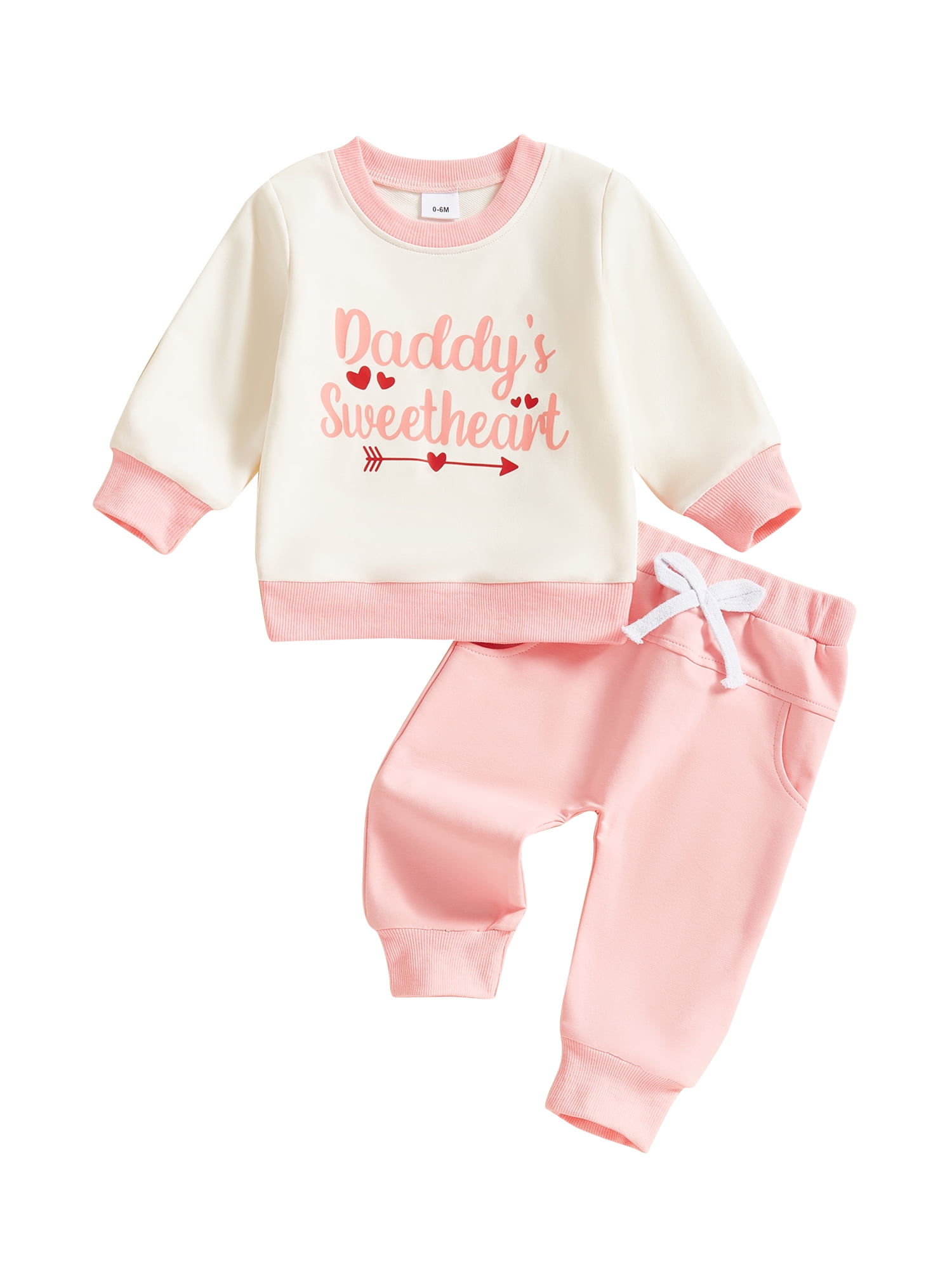 Suealasg Little Girls Valentine’s Day Outfits Set 1T 2T 3T 4T Kids Girls Long Sleeve Letter ...