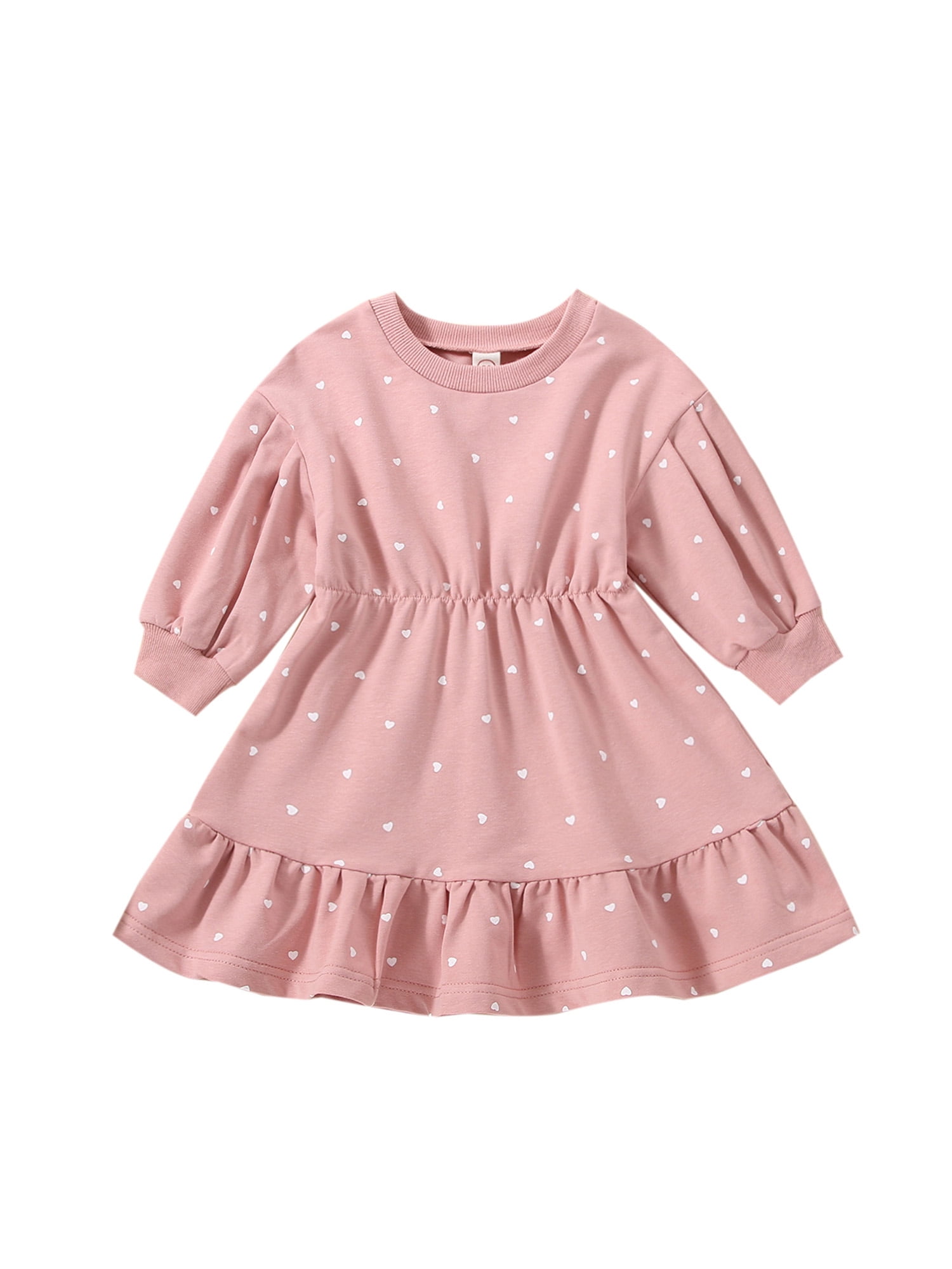 Suealasg Little Girls Valentine's Day Princess Dress 6M 1T 2T 3T 4T Kids Girls Long Sleeve Heart ...